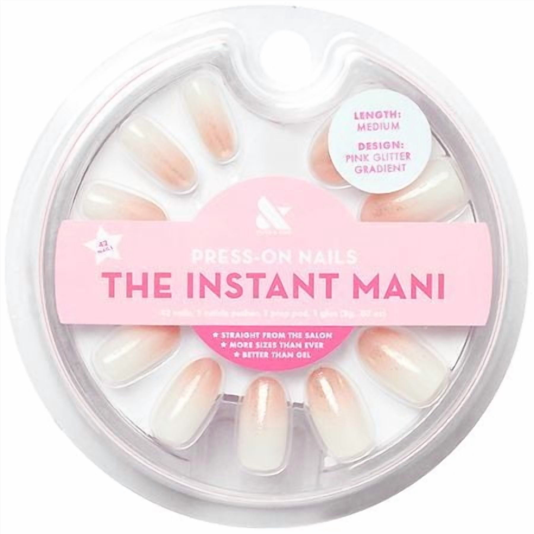 Olive & June The Instant Mani Press-On Nails, Pink Glitter Gradient ...