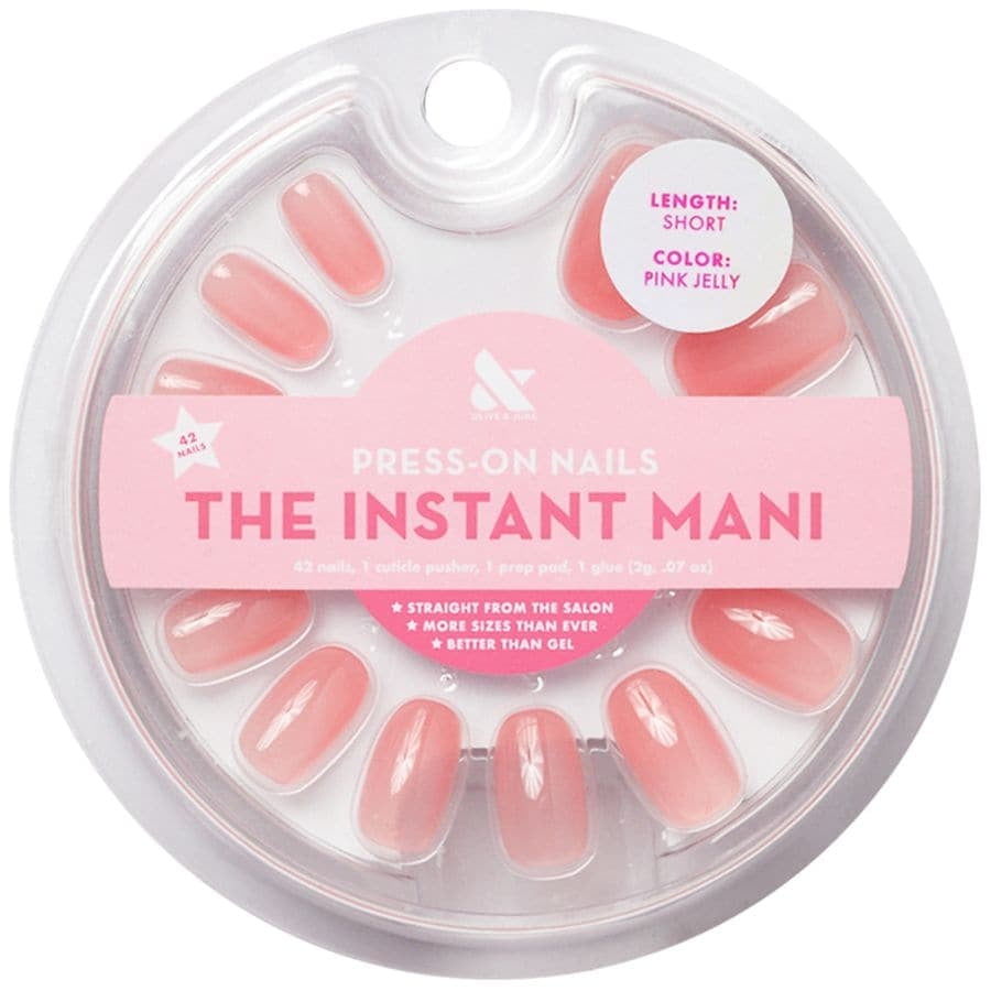 Olive & June The Instant Mani Press-On Nails Pink Jelly, Round Short 1. ...