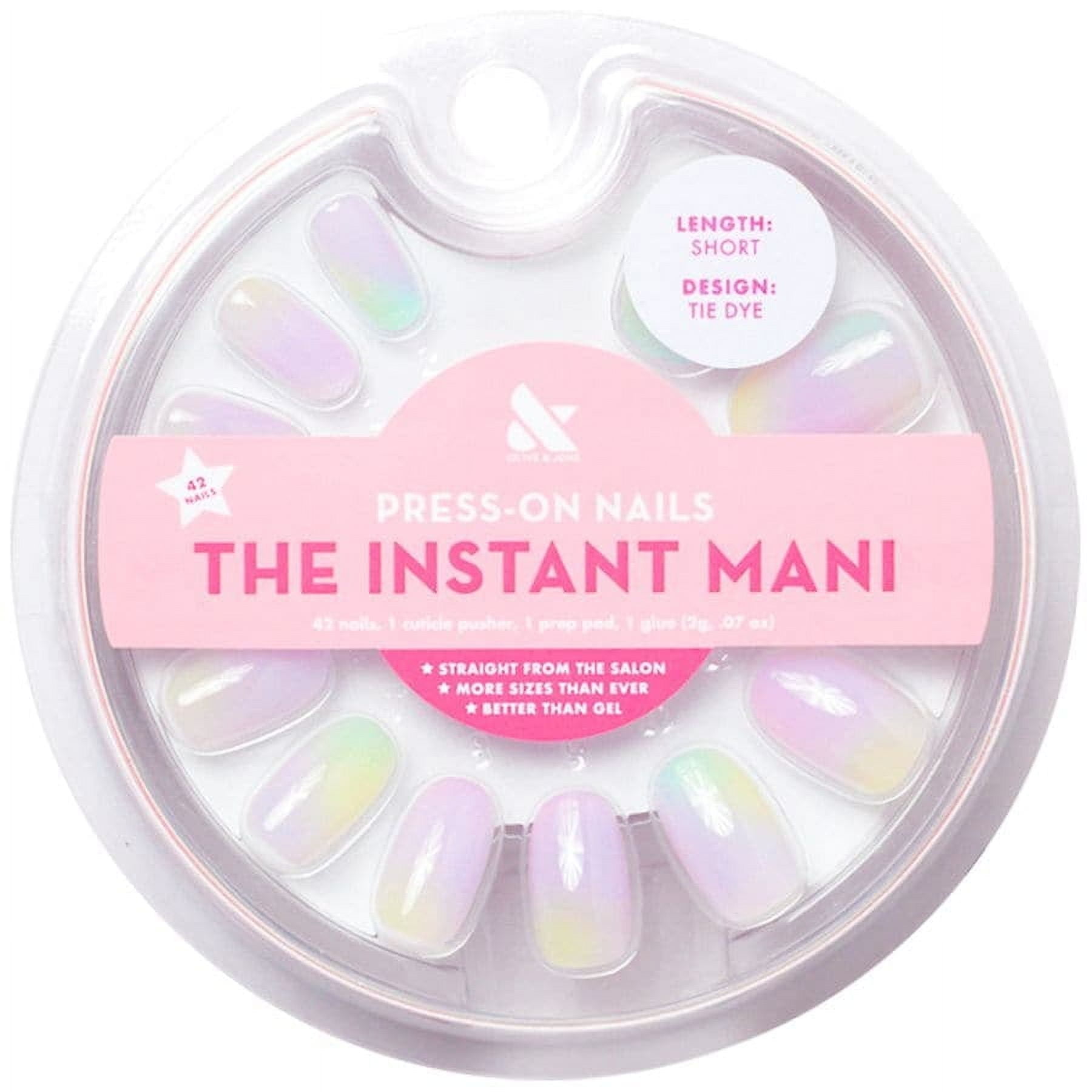 Olive & June The Instant Mani Press-On Nails Tie Dye, Round Short 1.0 ...