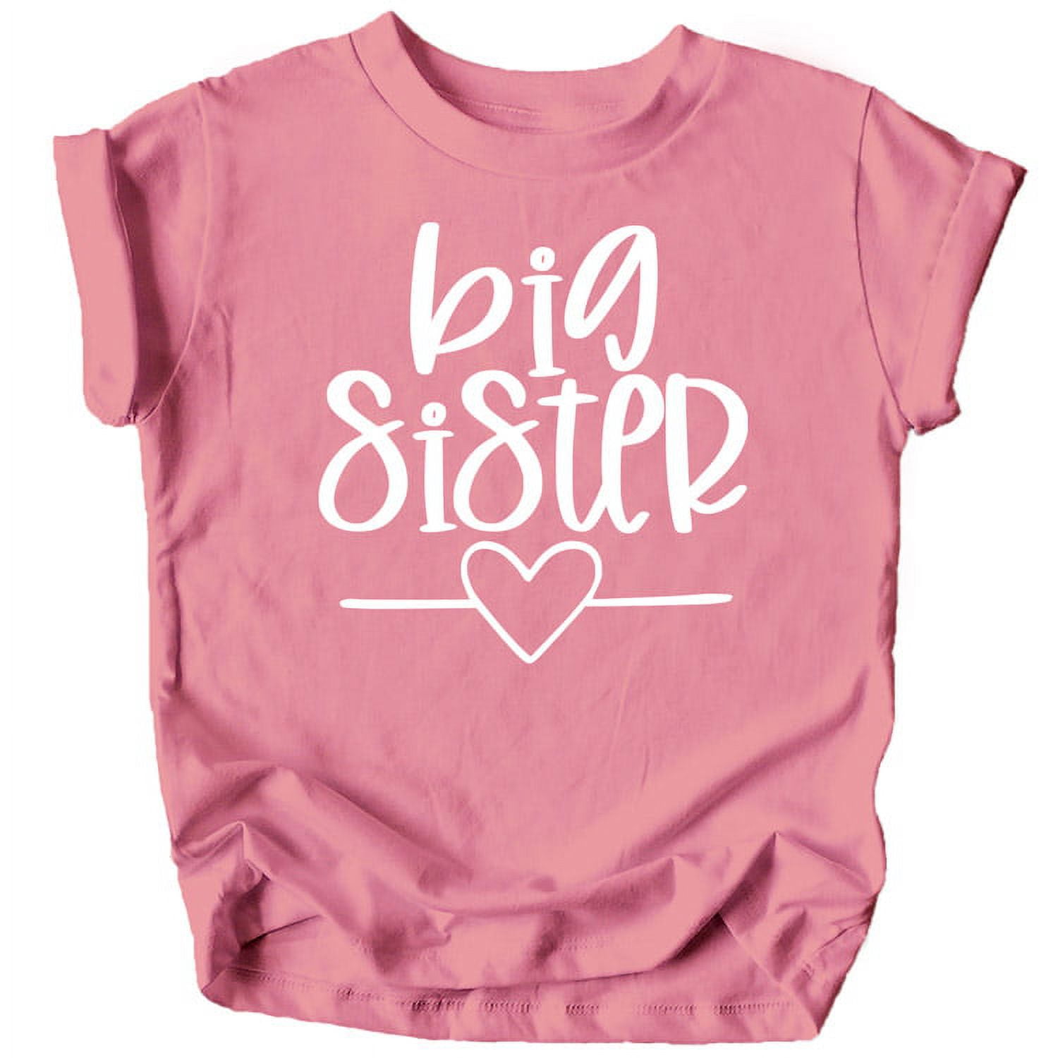 Olive Loves Apple Big Sister Heart Sibling Reveal T-Shirt for Baby and ...