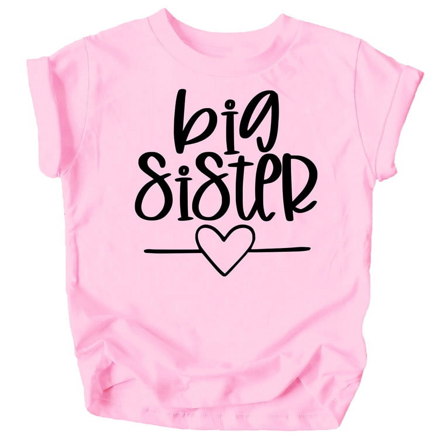 Olive Loves Apple Big Sister Heart Sibling Reveal T-Shirt for Baby and ...