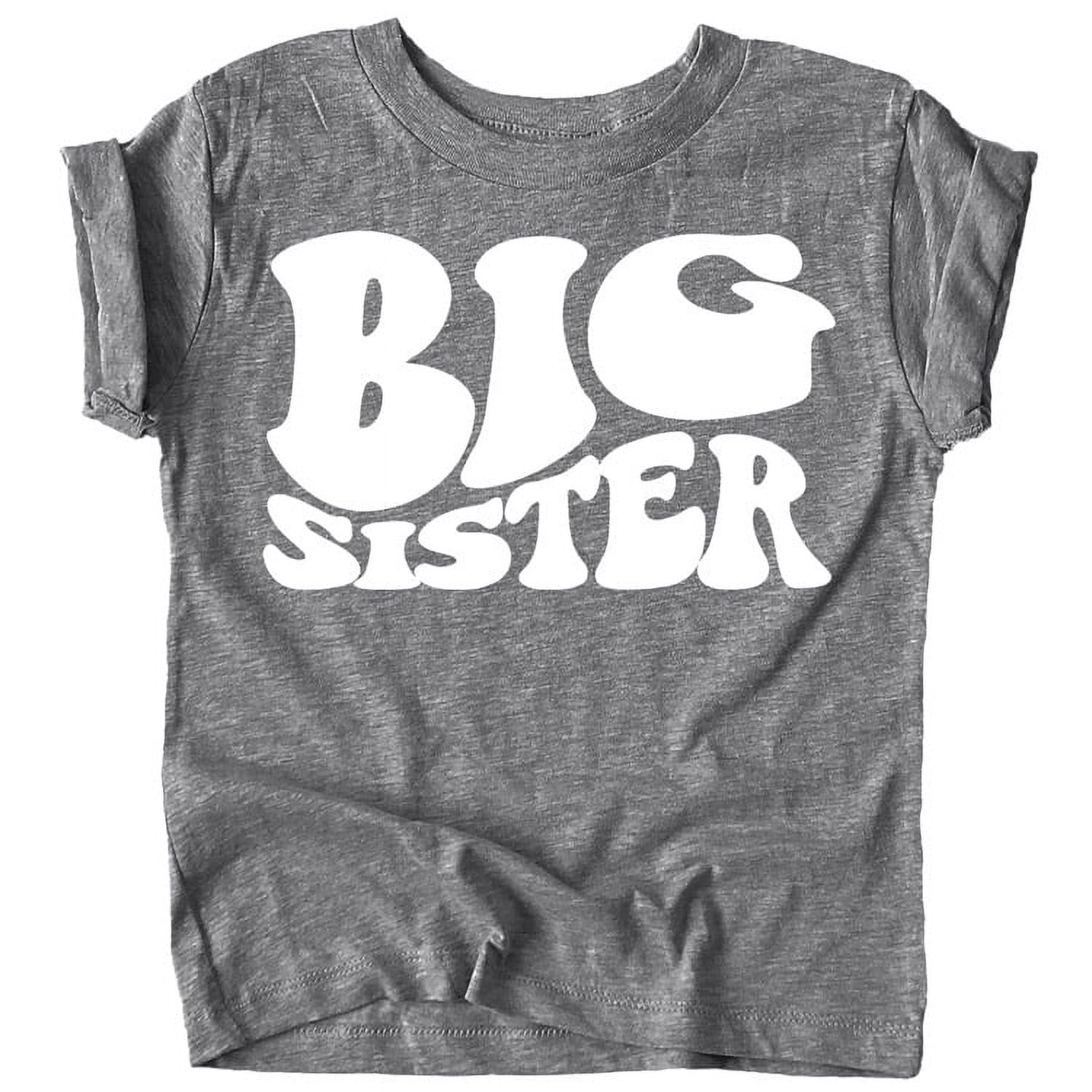 Olive Loves Apple Big Sister Retro Wavy Matching Sibling Shirts Granite ...