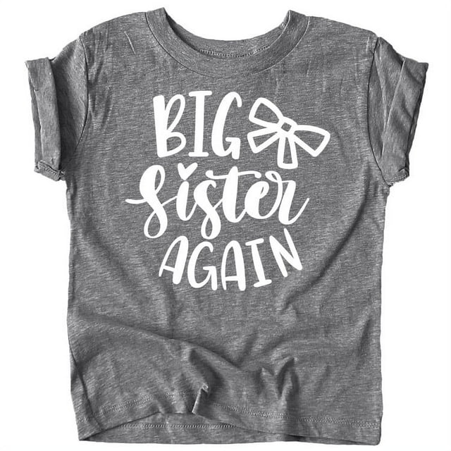 Olive Loves Apple Bow Big Sister Again Sibling Announcement Shirts for Baby and Toddler Girls ...