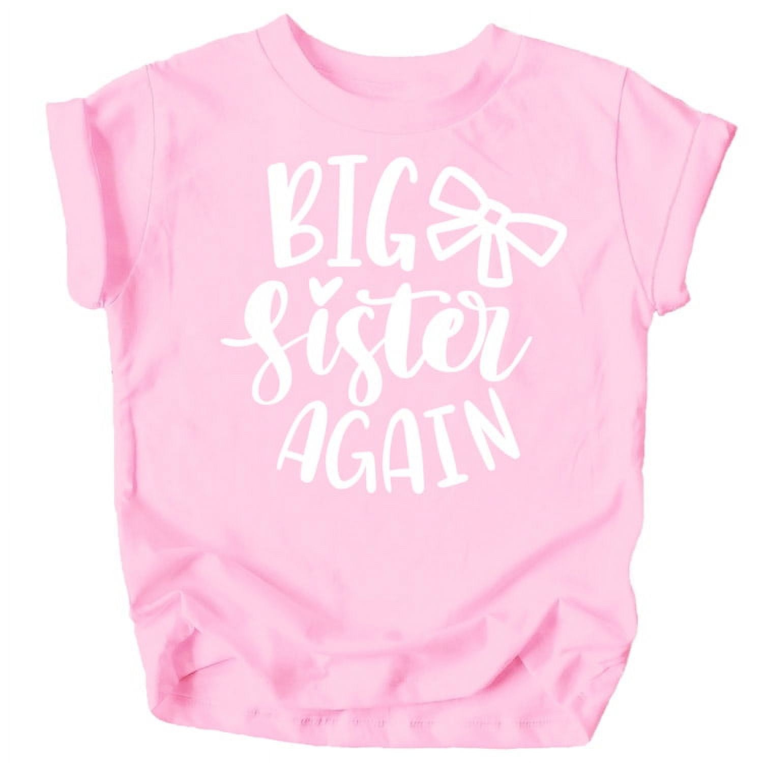 Olive Loves Apple Bow Big Sister Again Sibling Announcement Shirts for ...