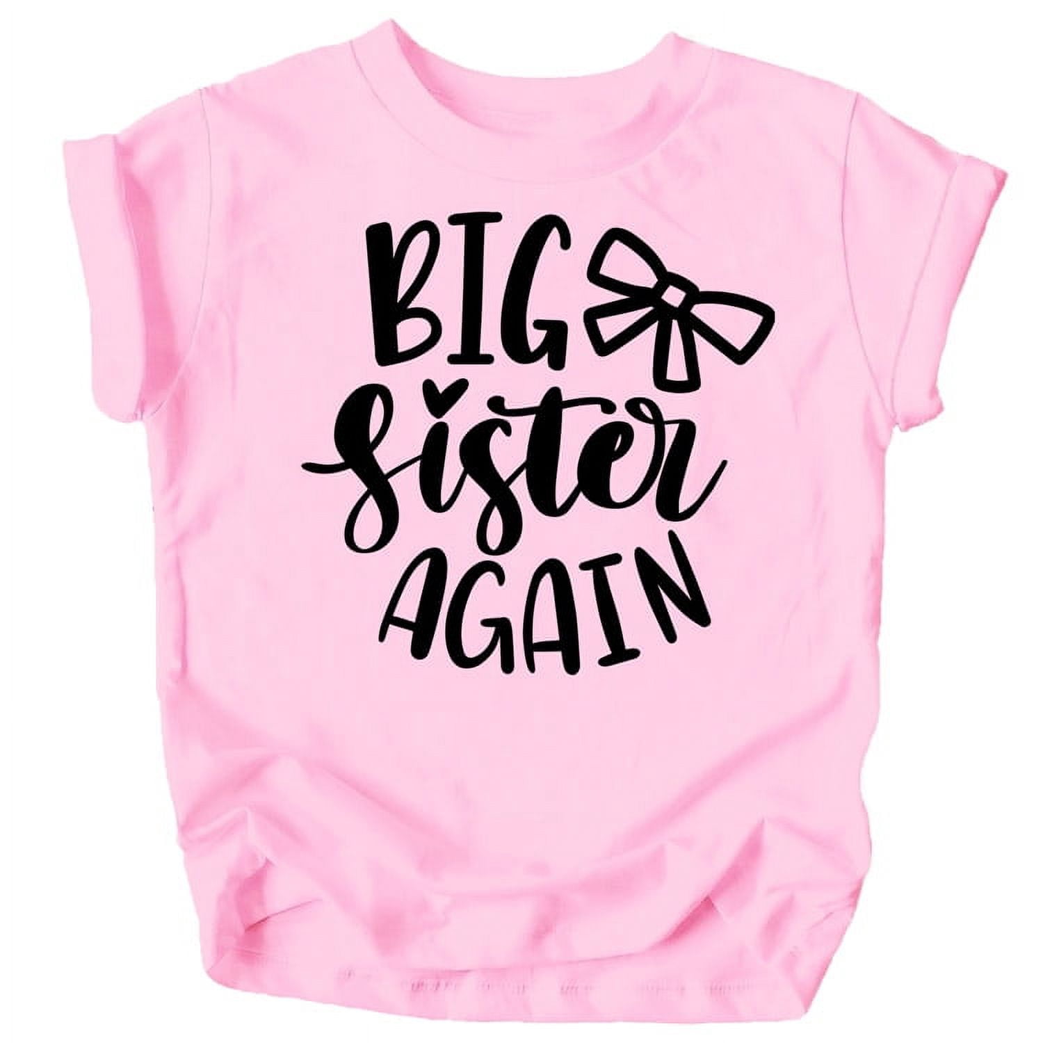 Olive Loves Apple Bow Big Sister Again Sibling Announcement Shirts for ...