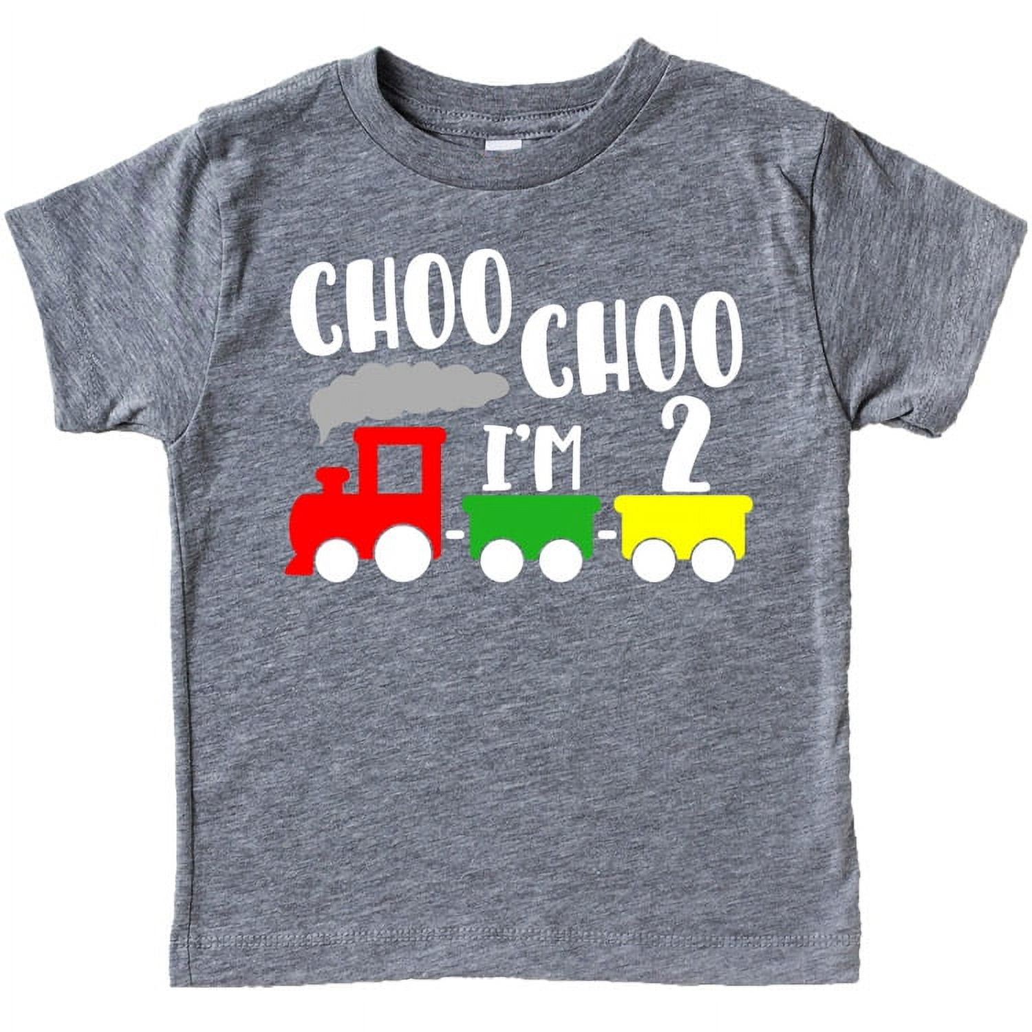 Olive Loves Apple Choo Choo I'm Two Boys 2nd Birthday T-Shirts for Baby ...
