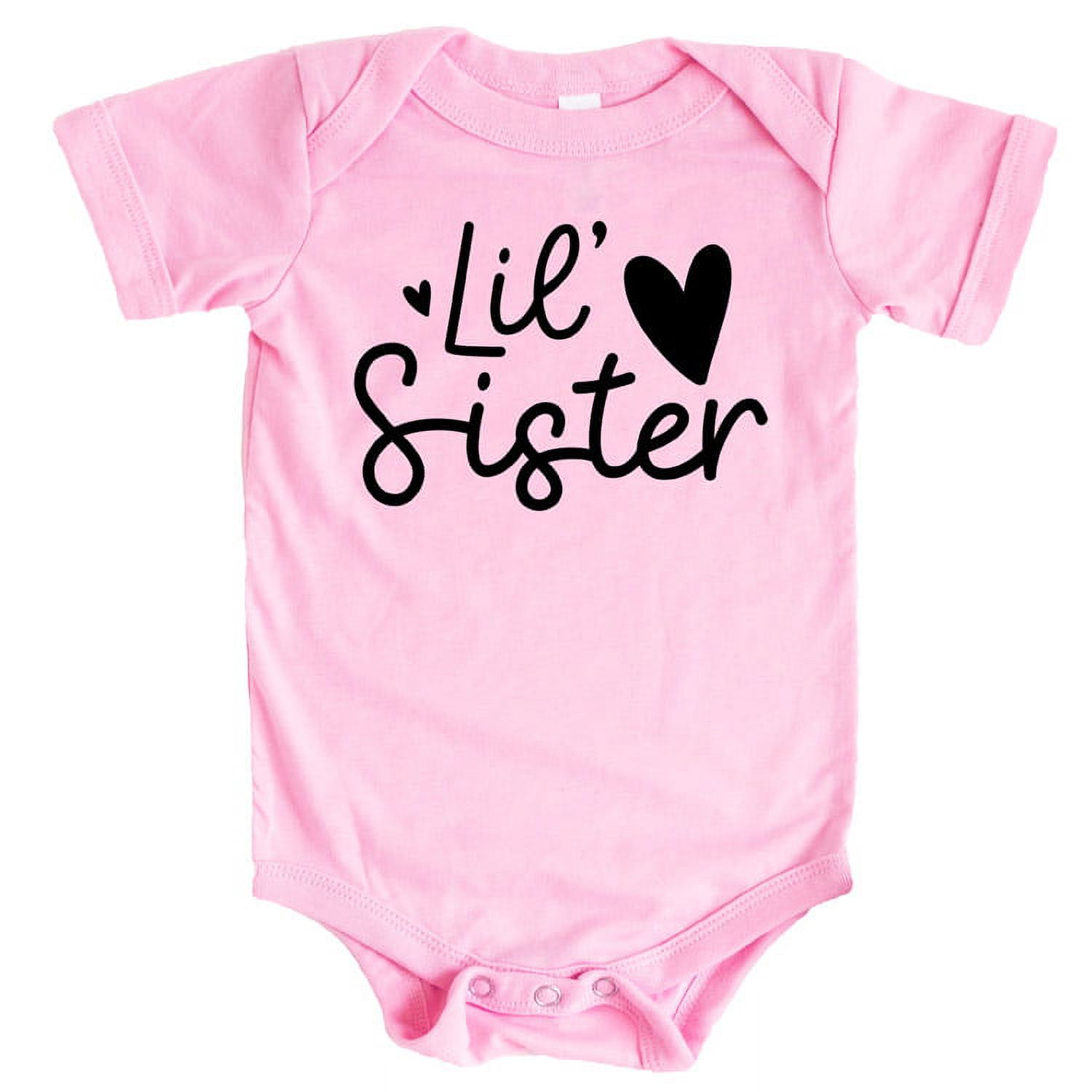 Olive Loves Apple Lil Sister Heart Bodysuit for Baby Girls Sister ...