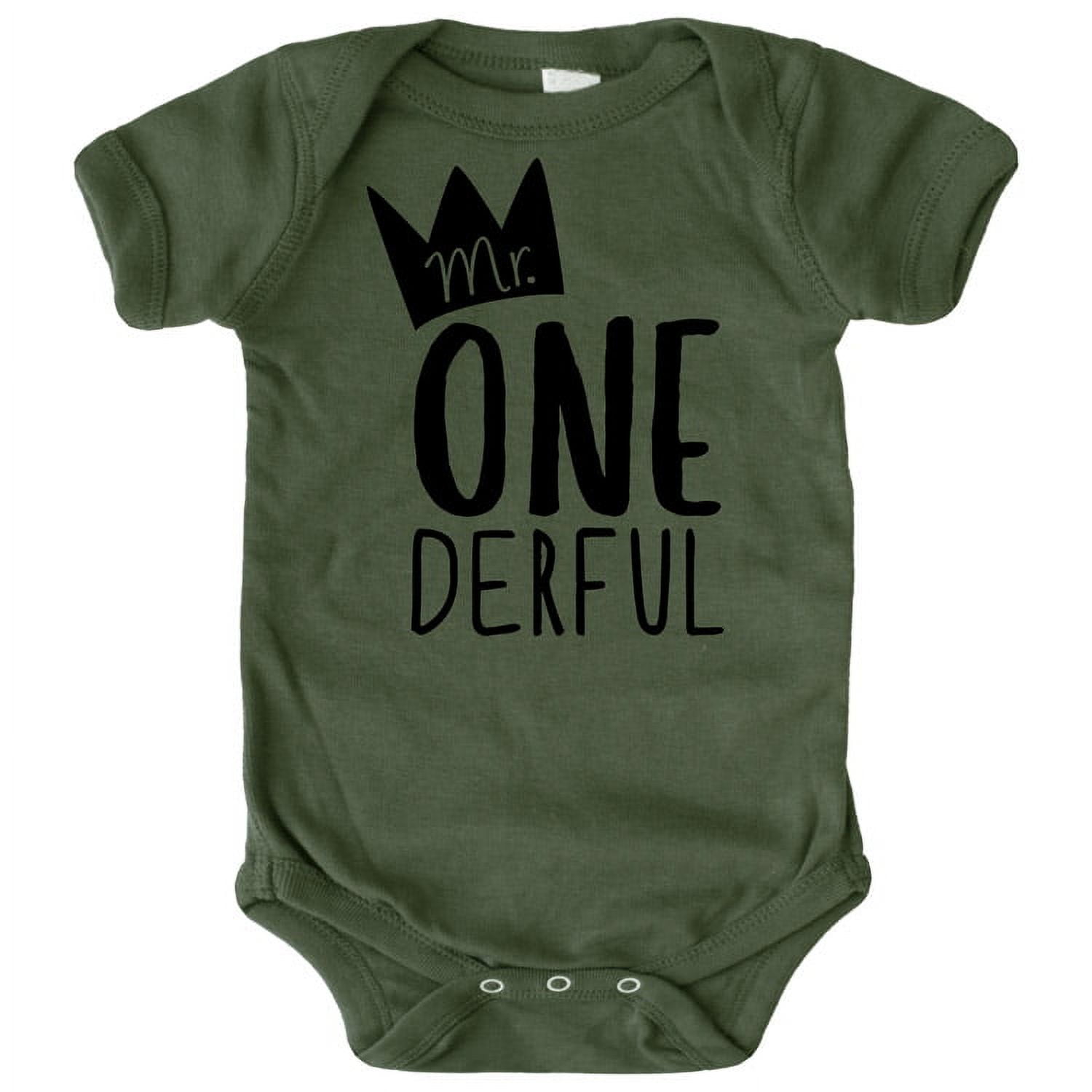 Olive Loves Apple Mr.One-Derful 1st Birthday Bodysuit for Baby Boys ...
