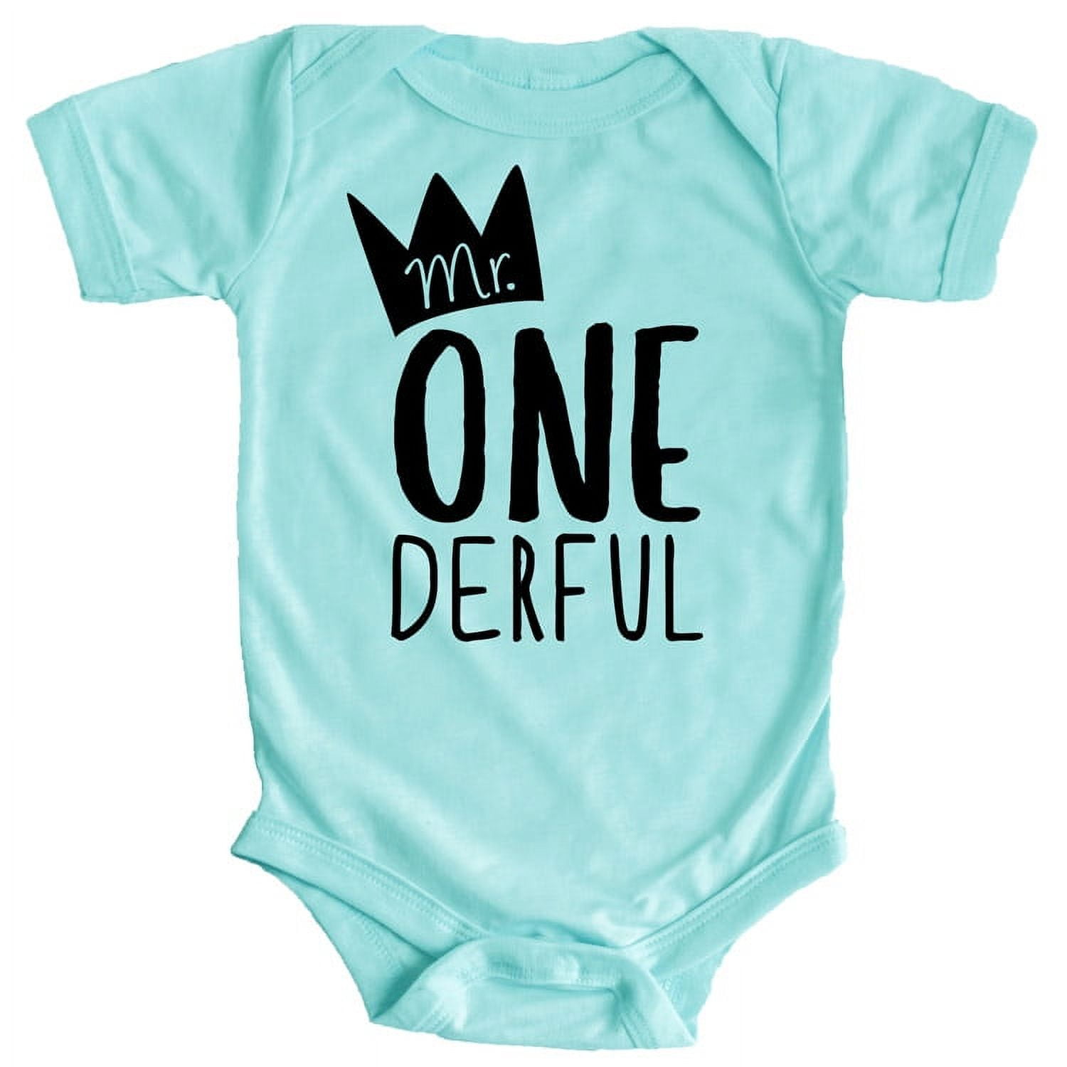 Olive Loves Apple Mr.One-Derful 1st Birthday Bodysuit for Baby Boys ...