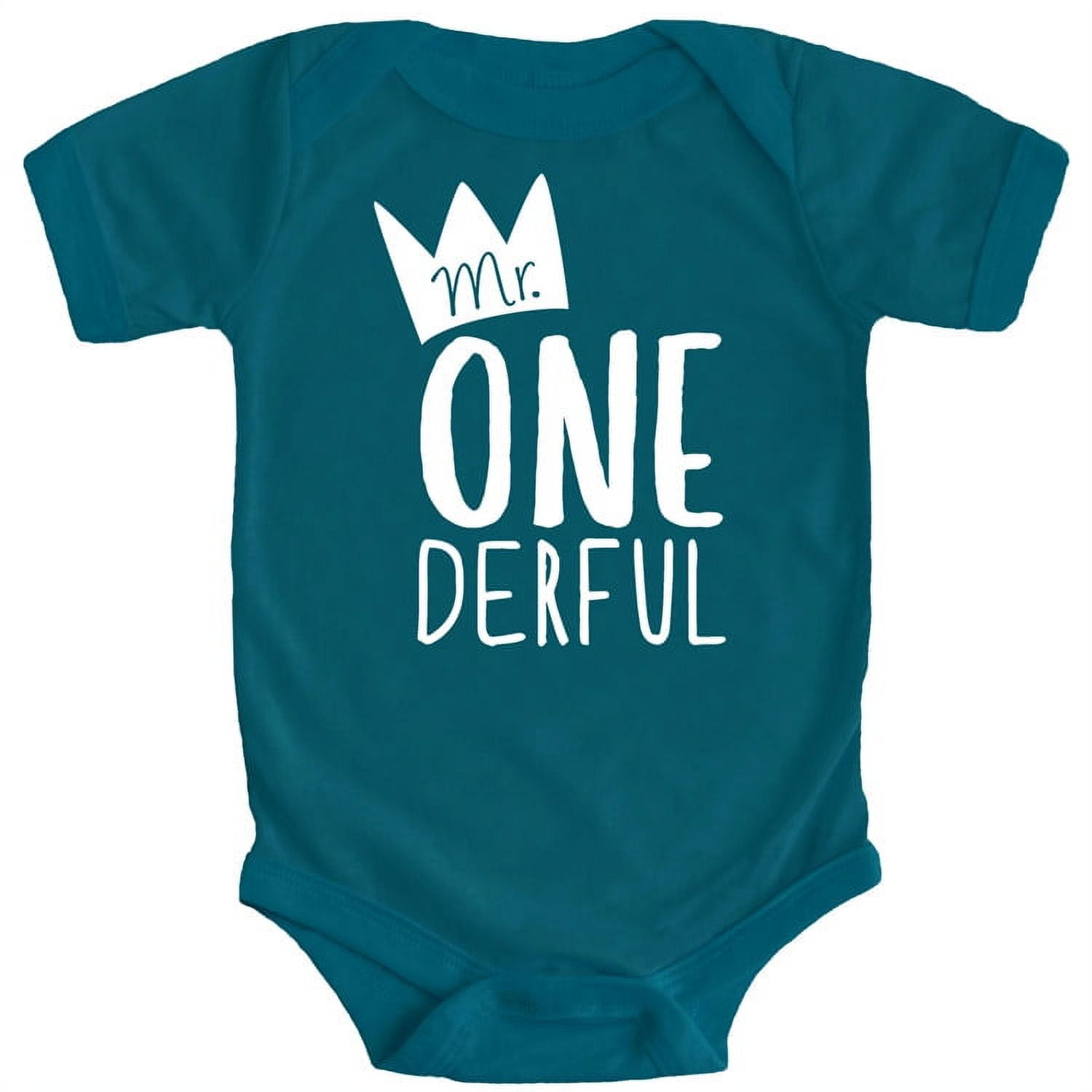 Olive Loves Apple Mr.One-Derful 1st Birthday Bodysuit for Baby Boys ...