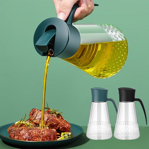 Olive Oil Dispenser Bottle 630ML, Leakproof Clear Glass Container with ...
