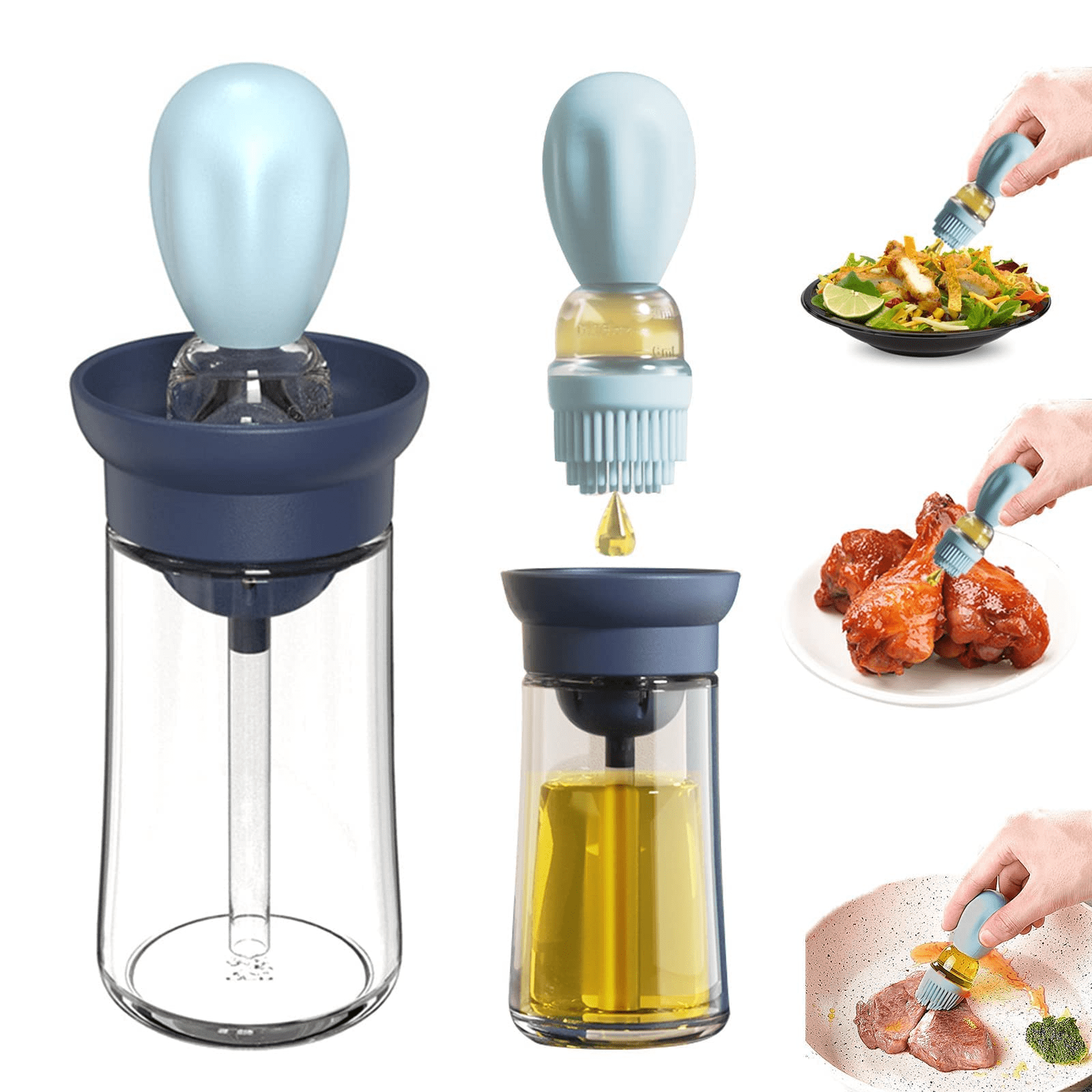Olive Oil Dispenser Bottle and Brush 2 in 1, Leak-Proof Oil Dispenser ...