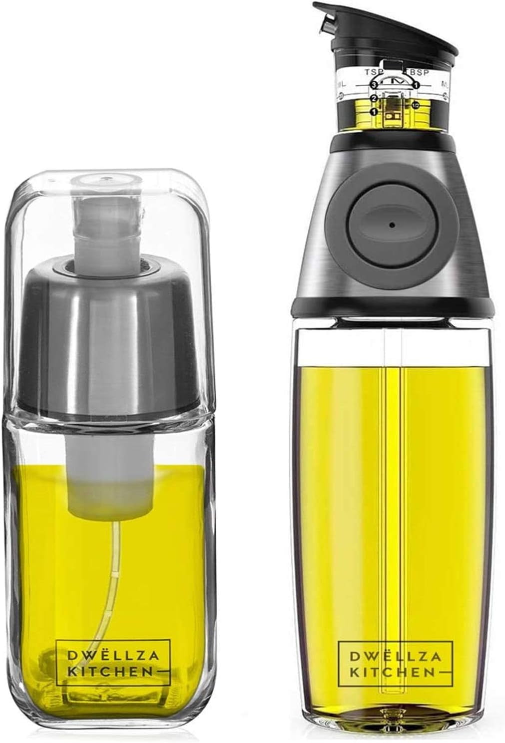 Olive Oil Dispenser Bottle For Kitchen & Sprayer Cooking - Glass 17 Oz ...