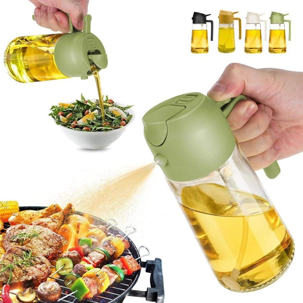 Olive Oil Dispenser Bottle for Kitchen Cooking, 2 in 1 Oil Dispenser ...