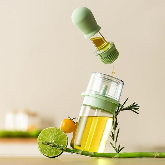 Olive Oil Dispenser Bottle with Oil Brush, 180ml Wide Opening Glass Oil ...