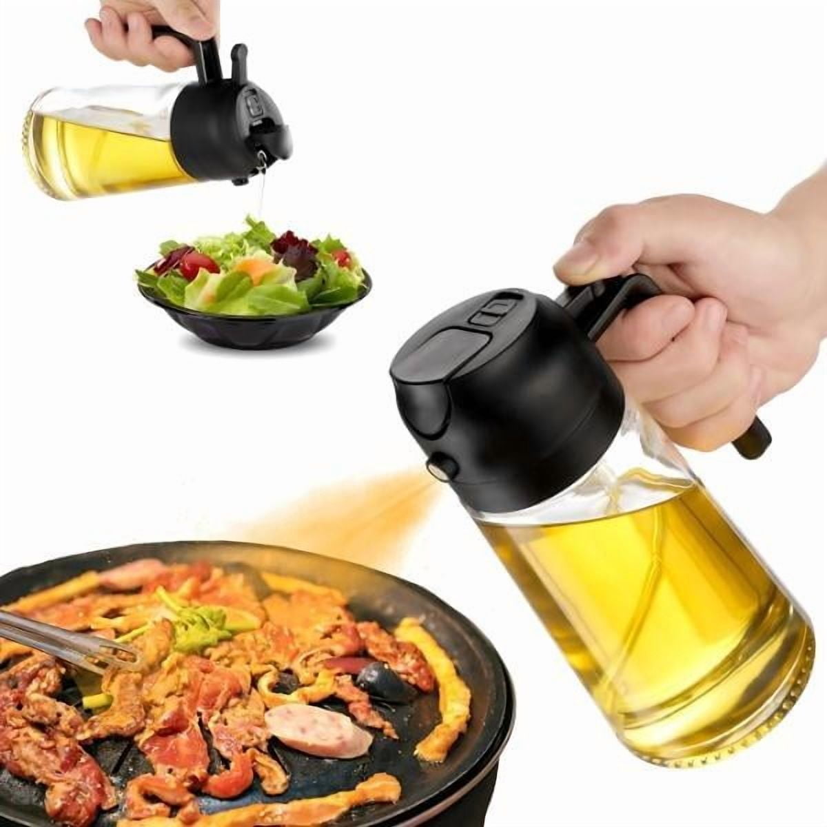 Olive Oil Dispenser for Kitchen Oil Sprayer - 2 in 1 Multi-Color with Food-Grade Oil Bottle for ...