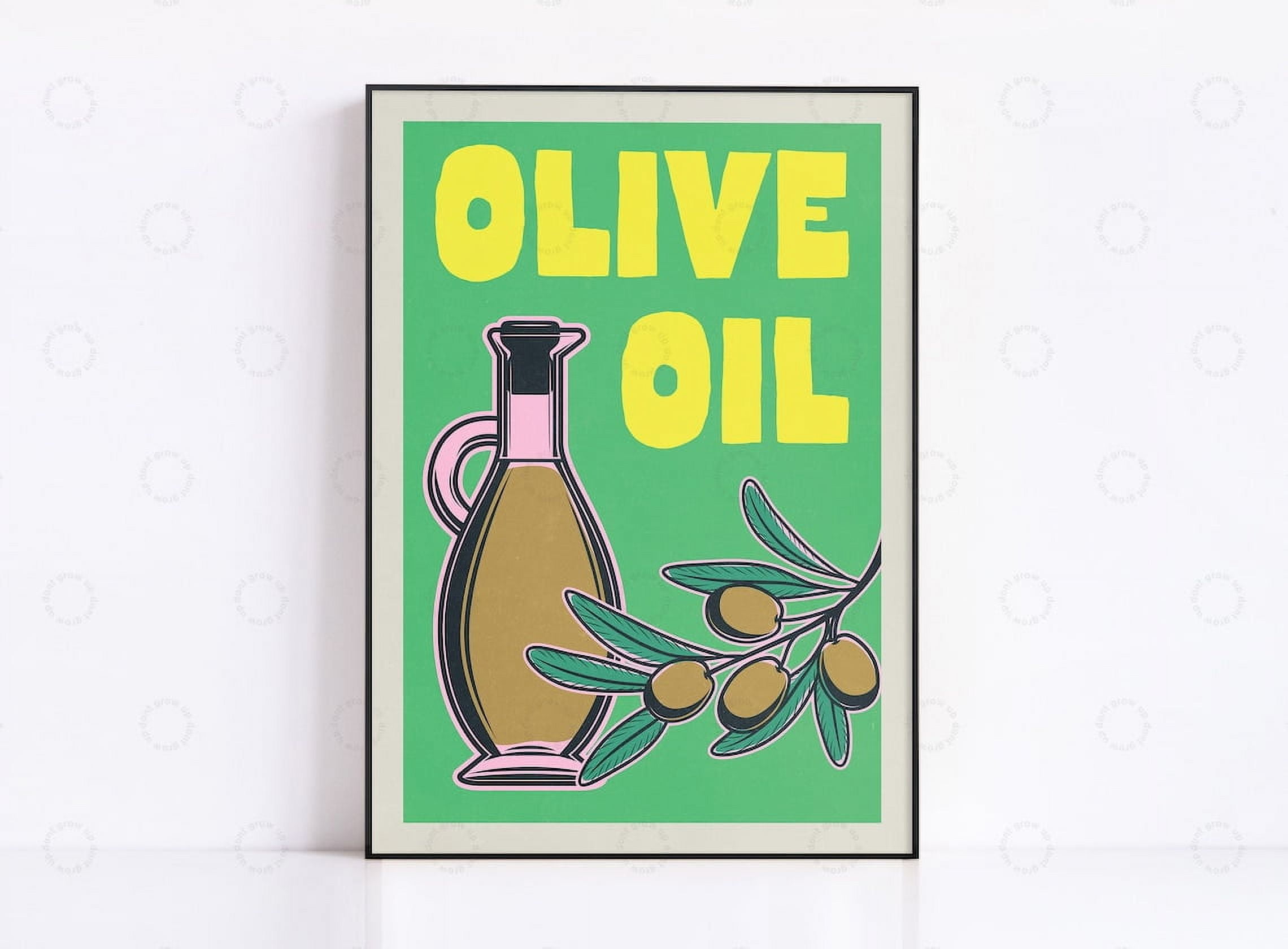 Olive Oil Print, Vintage Food Poster, Retro Food Print, Italian Food ...