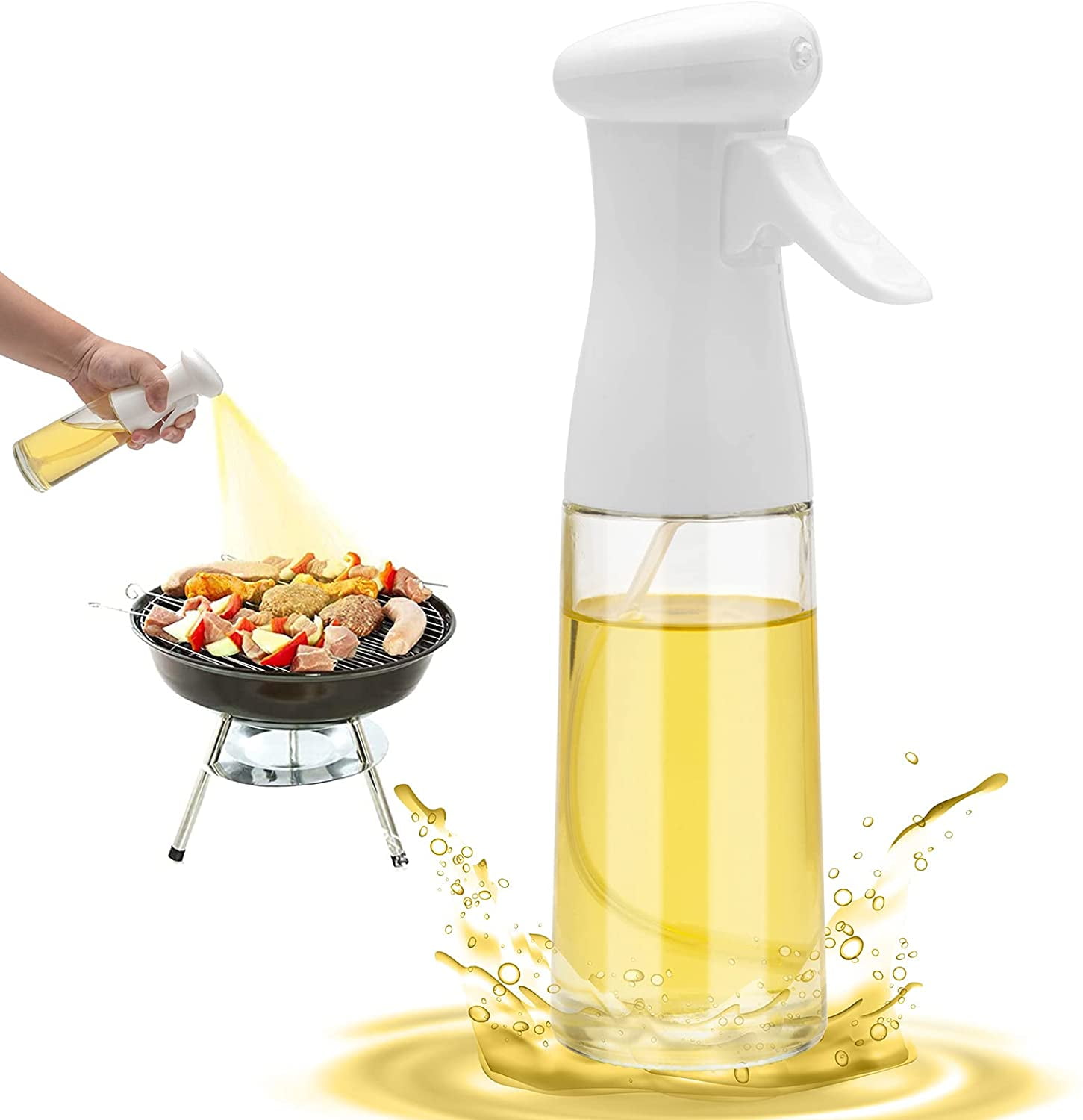 Olive Oil Sprayer for Cooking - 200ml Glass Oil Dispenser Bottle Spray ...