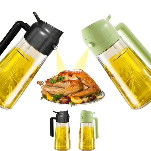 Olive Oil Sprayer Mister for Cooking,2 in 1 Olive Oil Dispenser Bottle ...