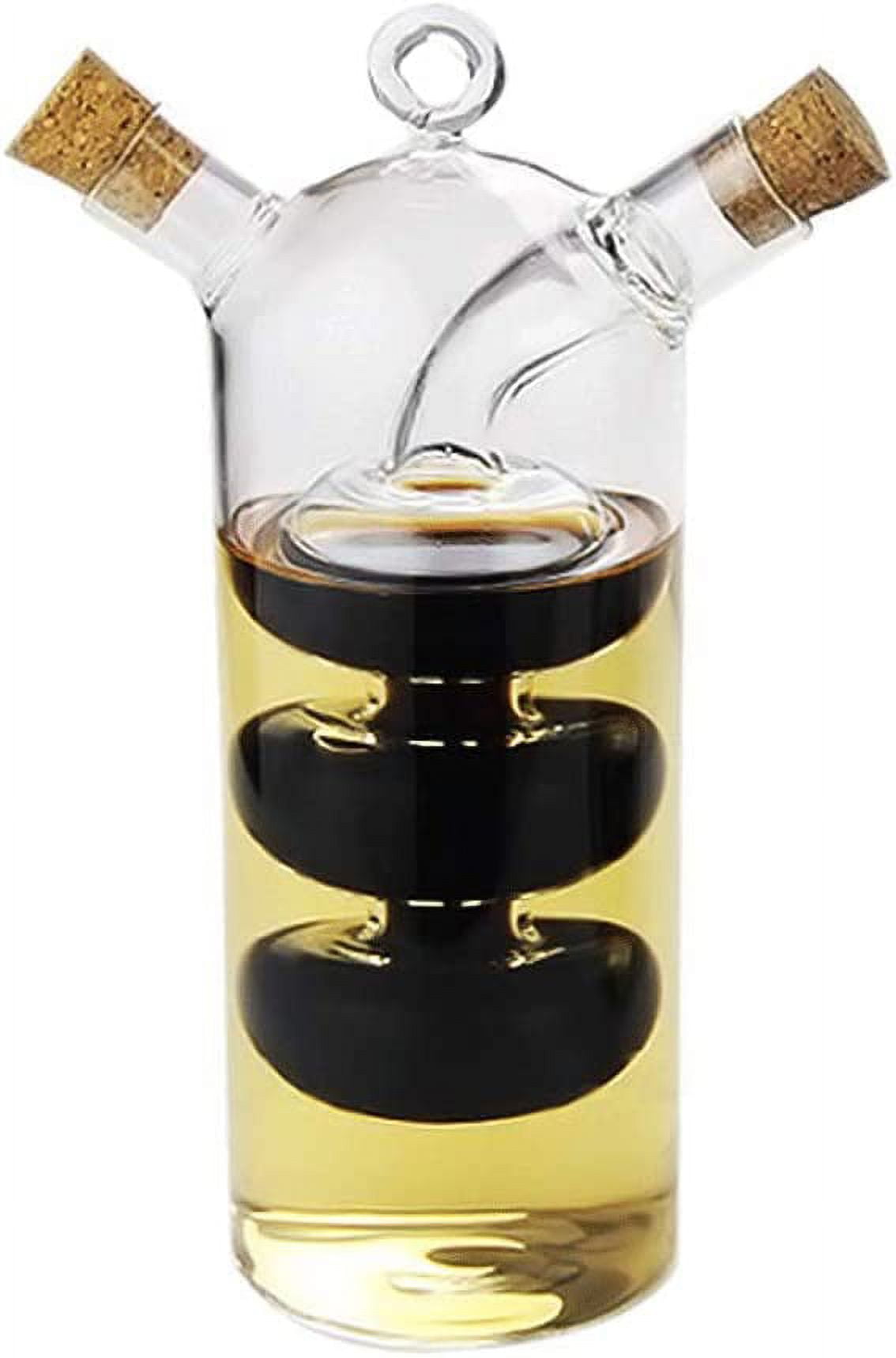 Olive Oil an Vinegar ispenser Cruet Bottles, 2 in 1 Transparent ual ...