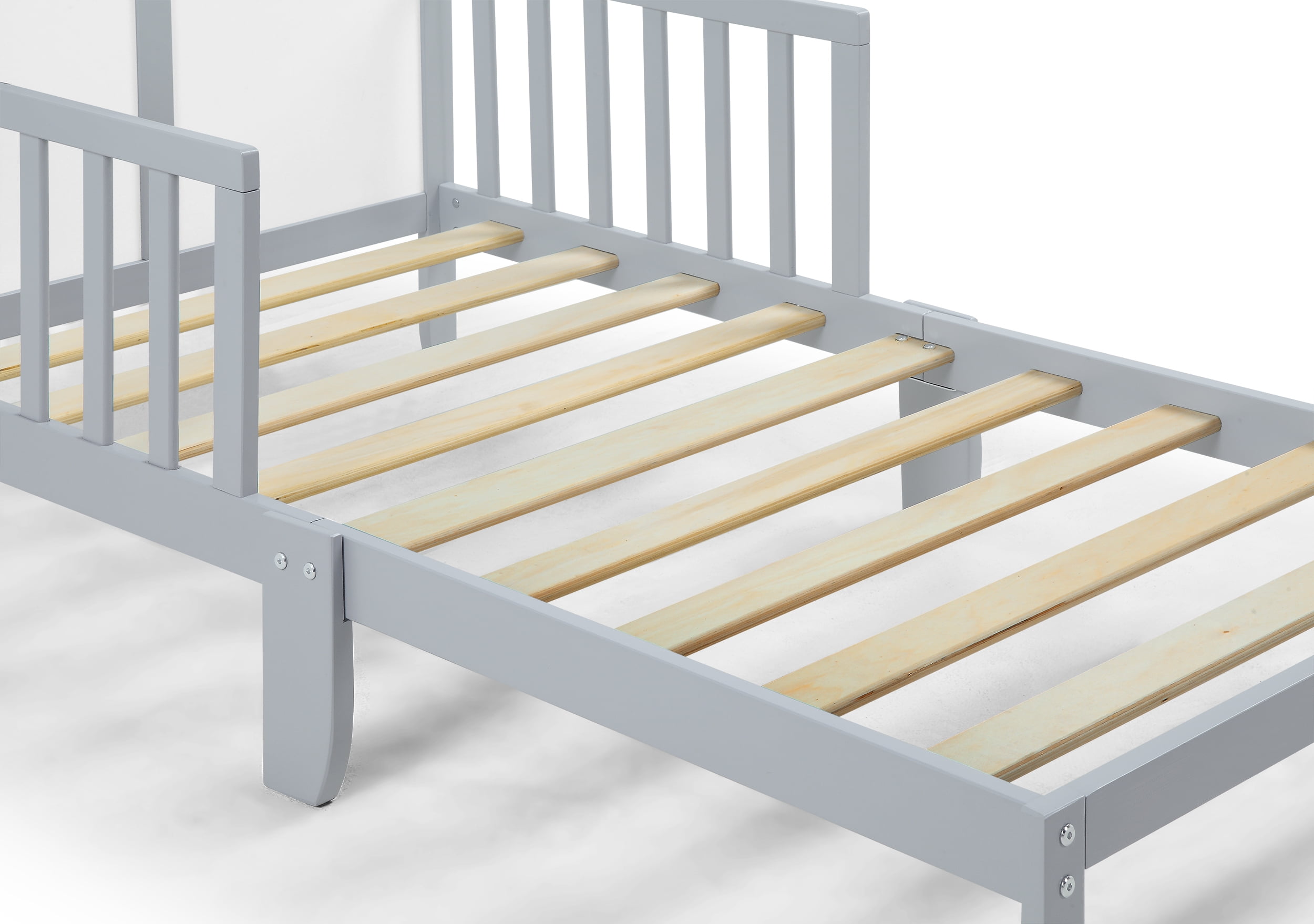Olive & Opie Birdie Toddler Bed with Dual Safety Rails, Light Gray ...
