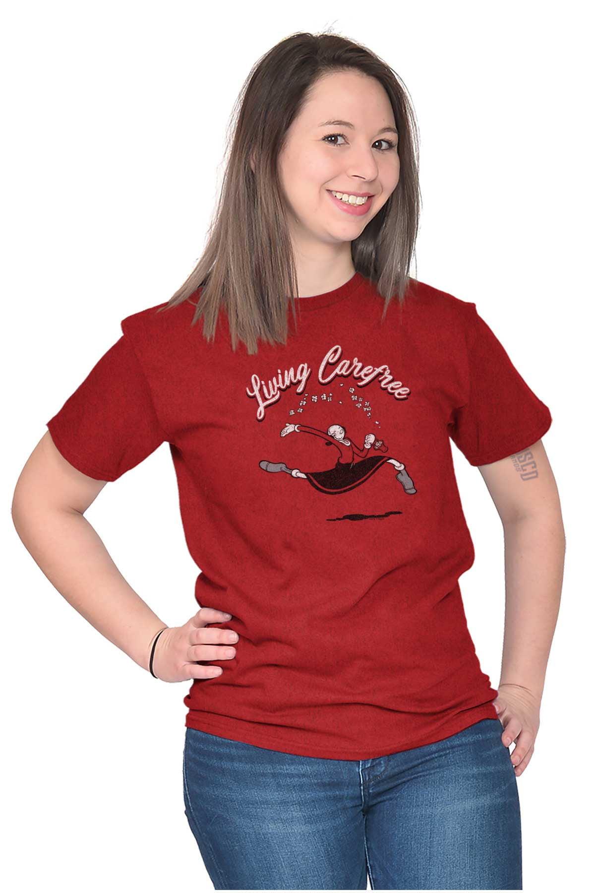 Olive Oyl Living Carefree Cute Popeye Women Plus Size Graphic Tee Tees ...