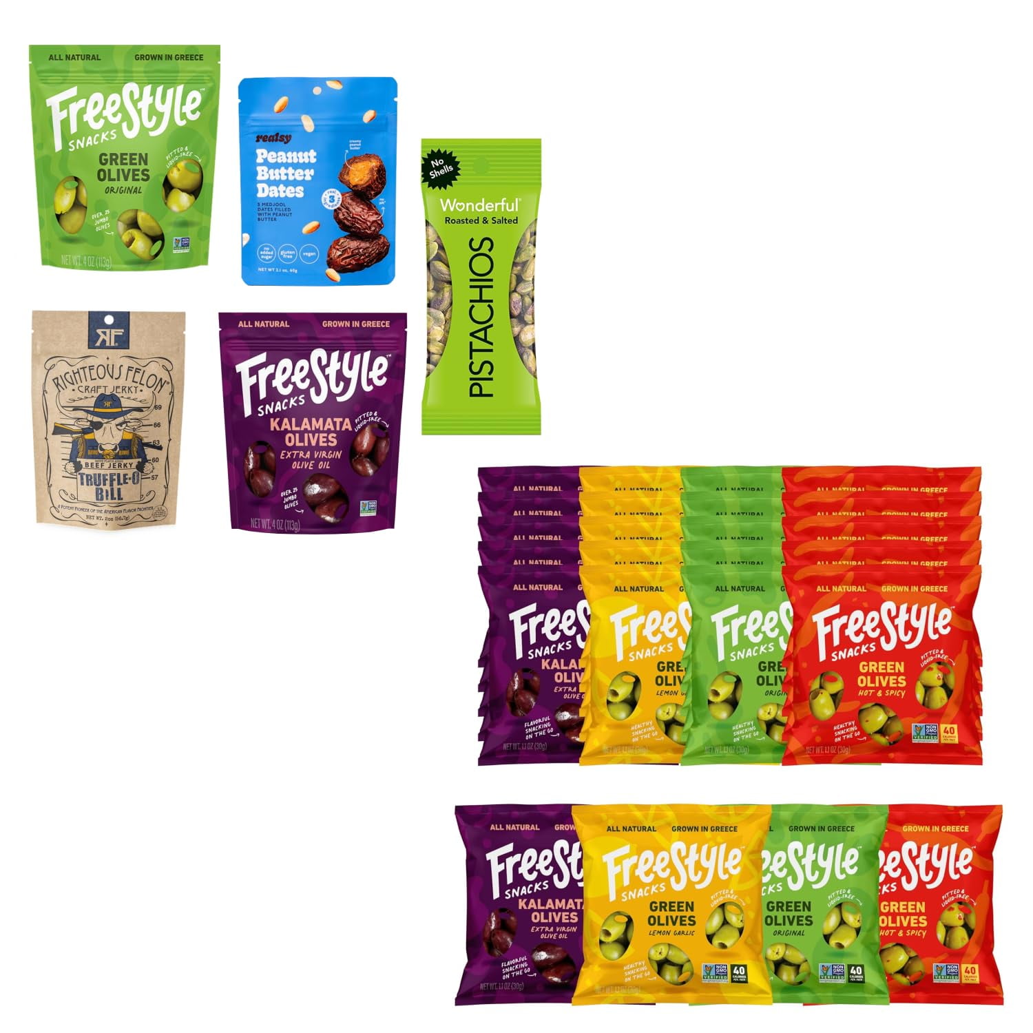 Olive Packs - Eclectic Foodie Gift Box Bundle - Variety Pack of (24 ...