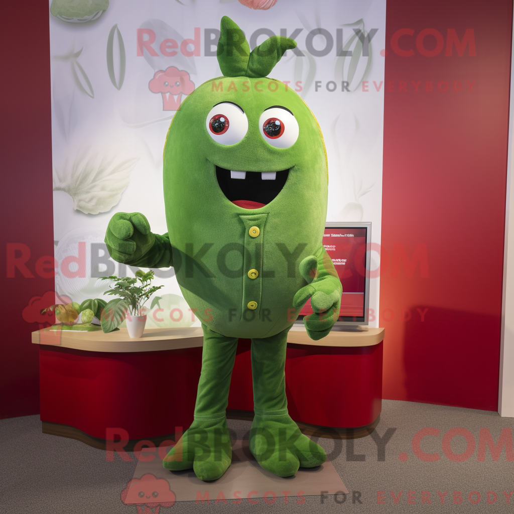 Olive Raspberry REDBROKOLY mascot costume character dressed with a ...
