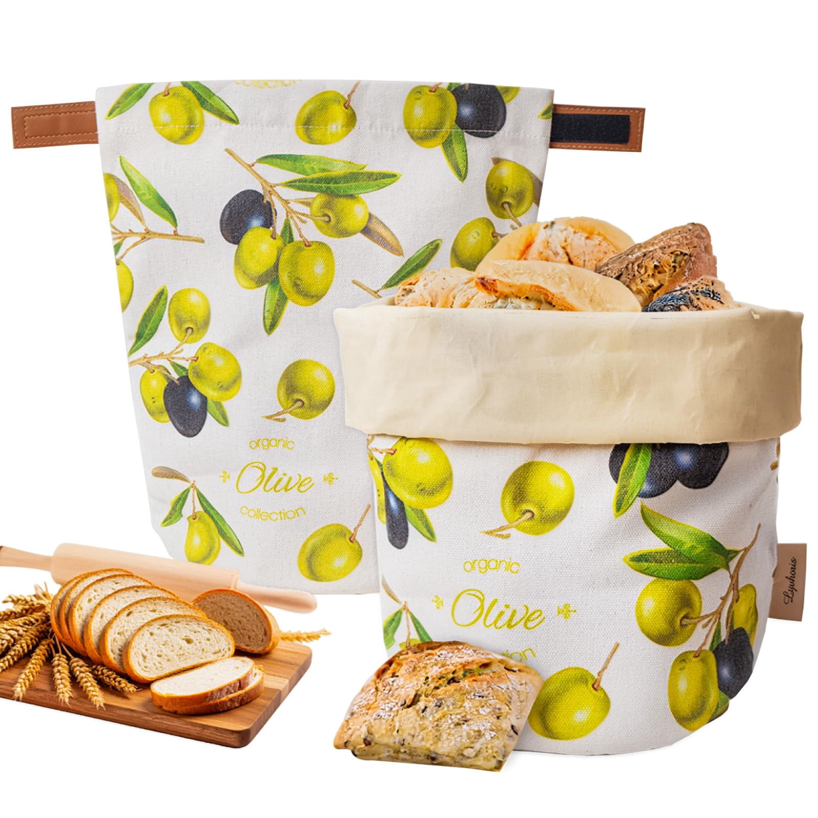 Olive Reusable Beeswax Bread Bag For Homemade Sourdough & Bakery ...