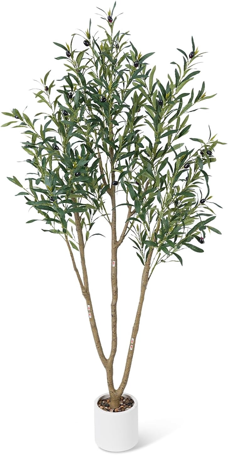 Olive Tree 5FT Tree Faux Indoor with Pot Artificial Tree Nearly Olive ...