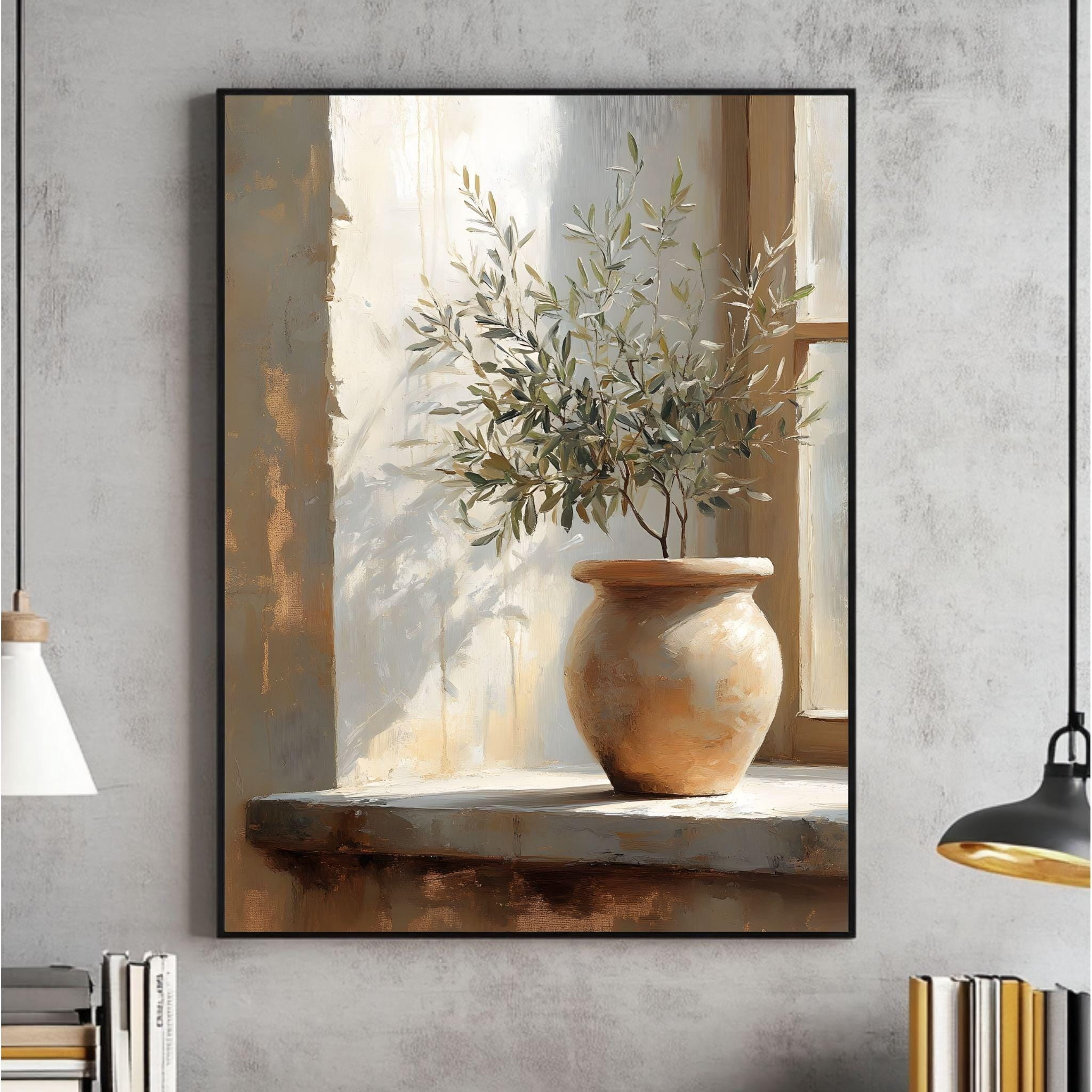 Olive Tree Still Life Painting Wall Art, PRINTABLE, Vintage Botanical ...