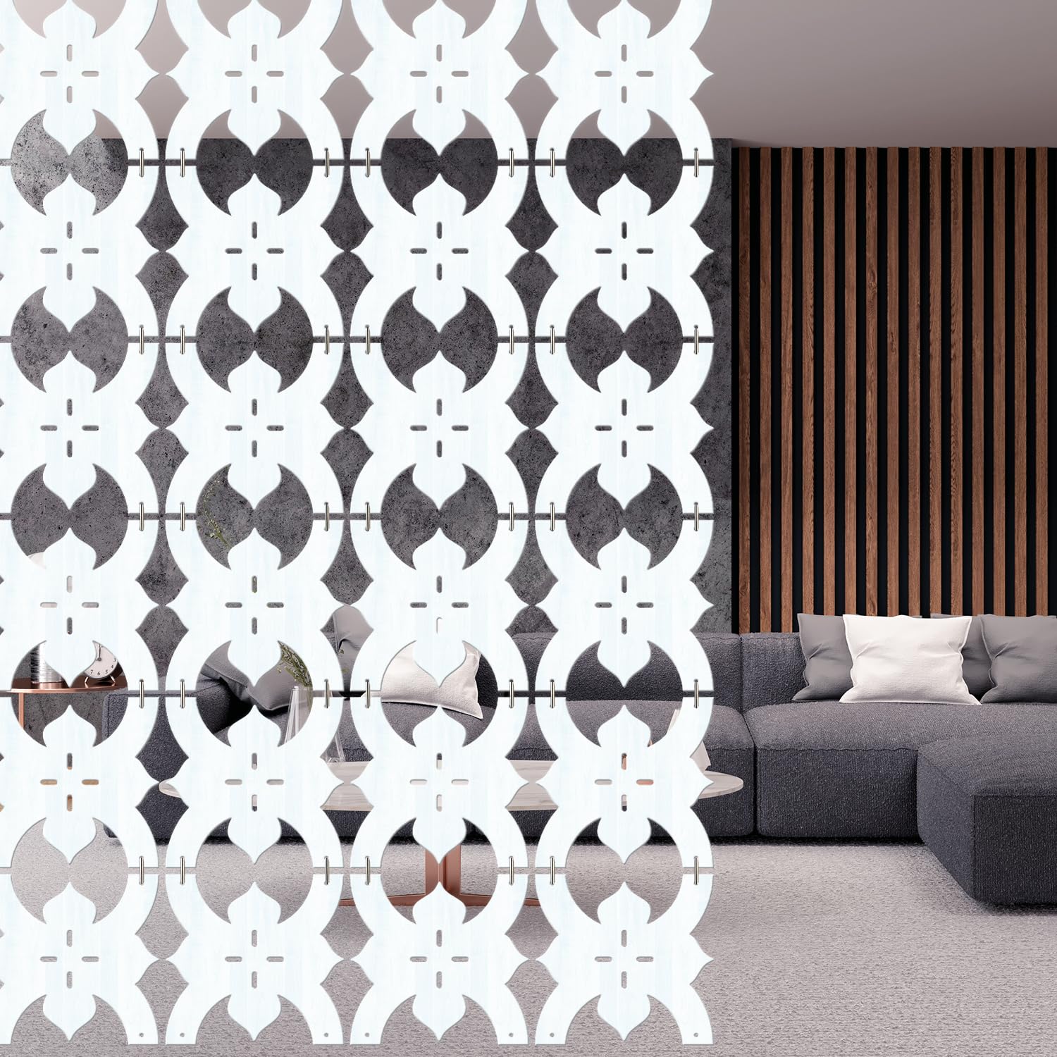 Olive Tree Wooden Room Divider for Living RoomElegant and Modern ...