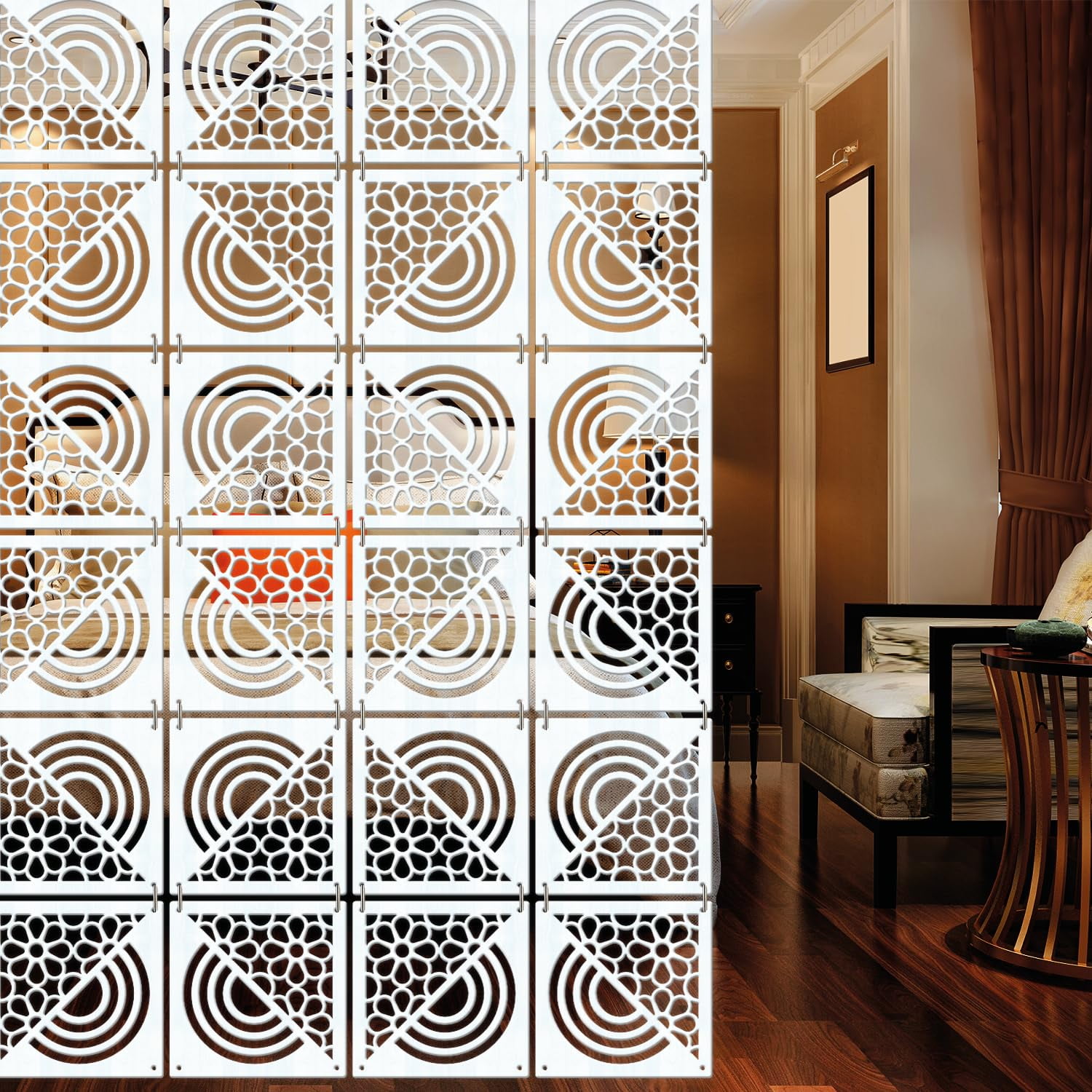 Olive Tree Wooden Room Divider for Living RoomElegant and Modern ...