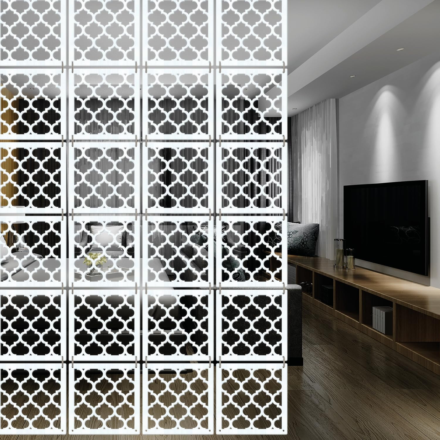 Olive Tree Wooden Room Divider for Living RoomElegant and Modern ...