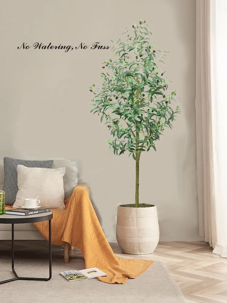 Olive Trees Artificial Indoor 6ft - Fake Olive Tree for Home Office ...