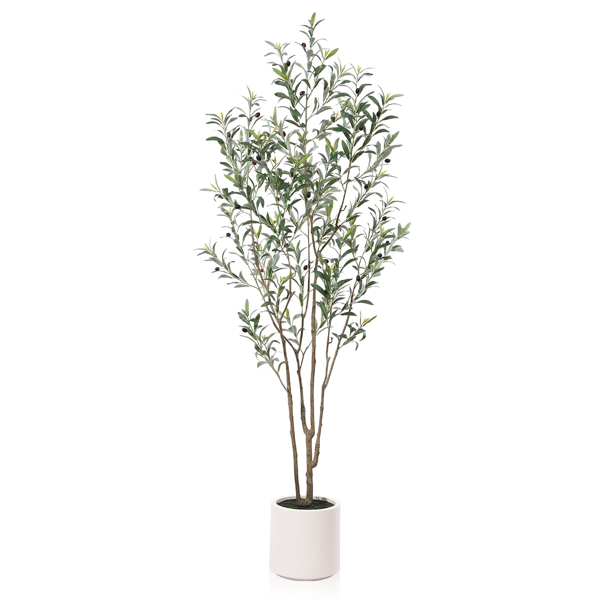 "DR.Planzen 7 Ft Artificial Olive Tree, Multi-Trunk, Silk Leaves, White ...
