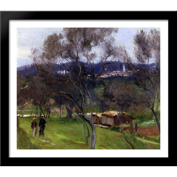 Olive Trees, Corfu 32x28 Large Black Wood Framed Print Art by John ...