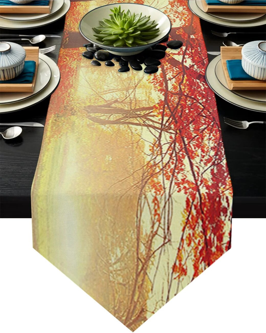 Olive Trees Green Forest Table Runner Party Wedding Champagne ...