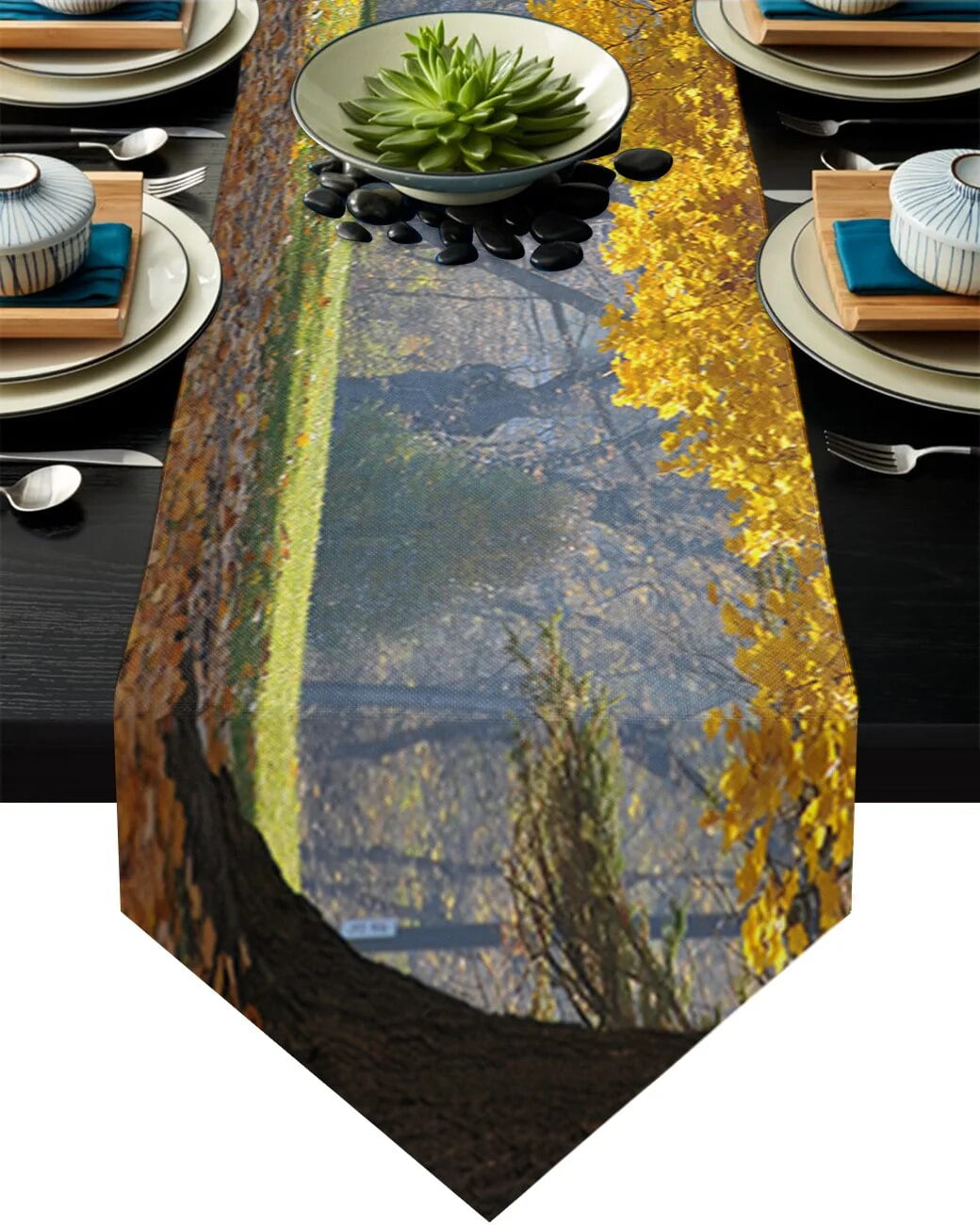 Olive Trees Green Forest Table Runner Party Wedding Champagne ...