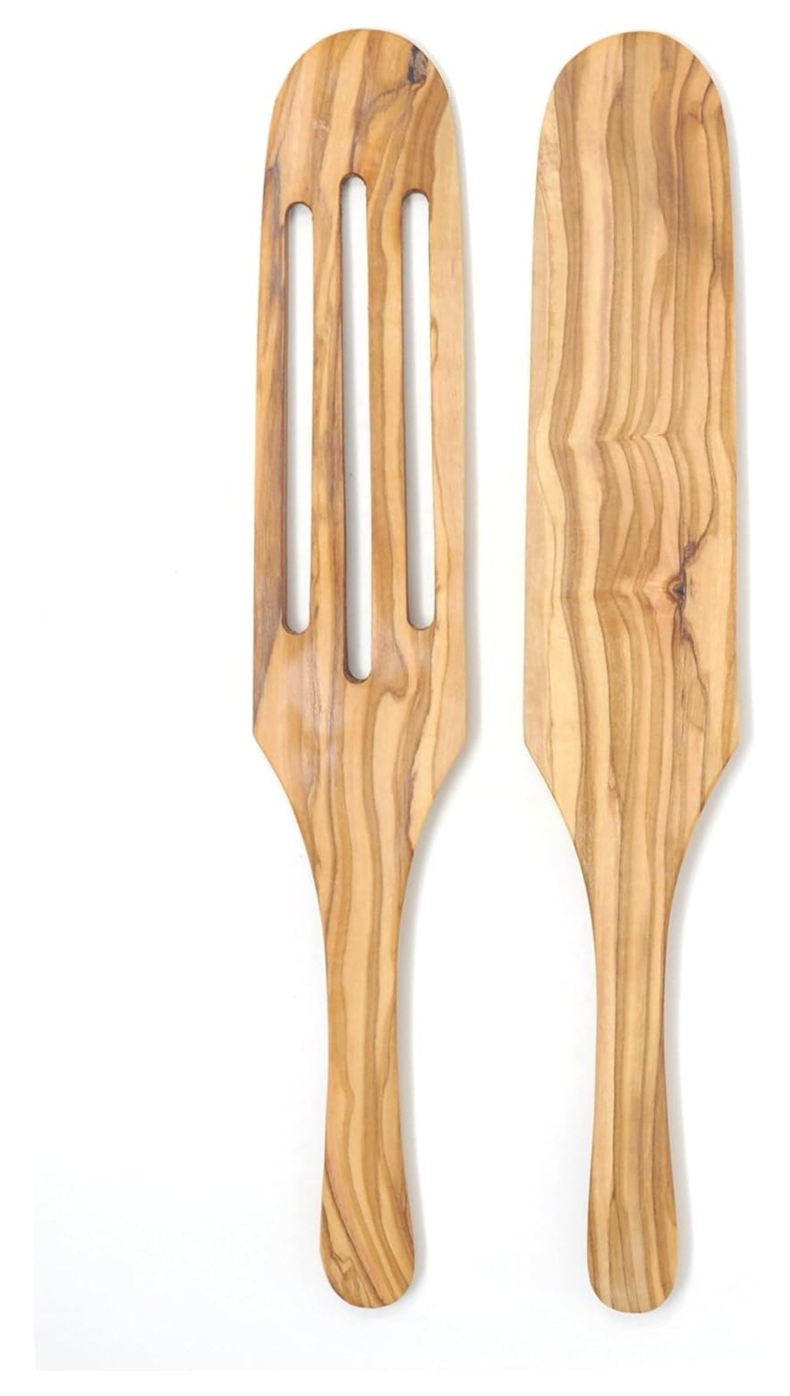 Olive Wood 2 Pcs Wooden Spurtle Set Food Spatulas for Flipping ...