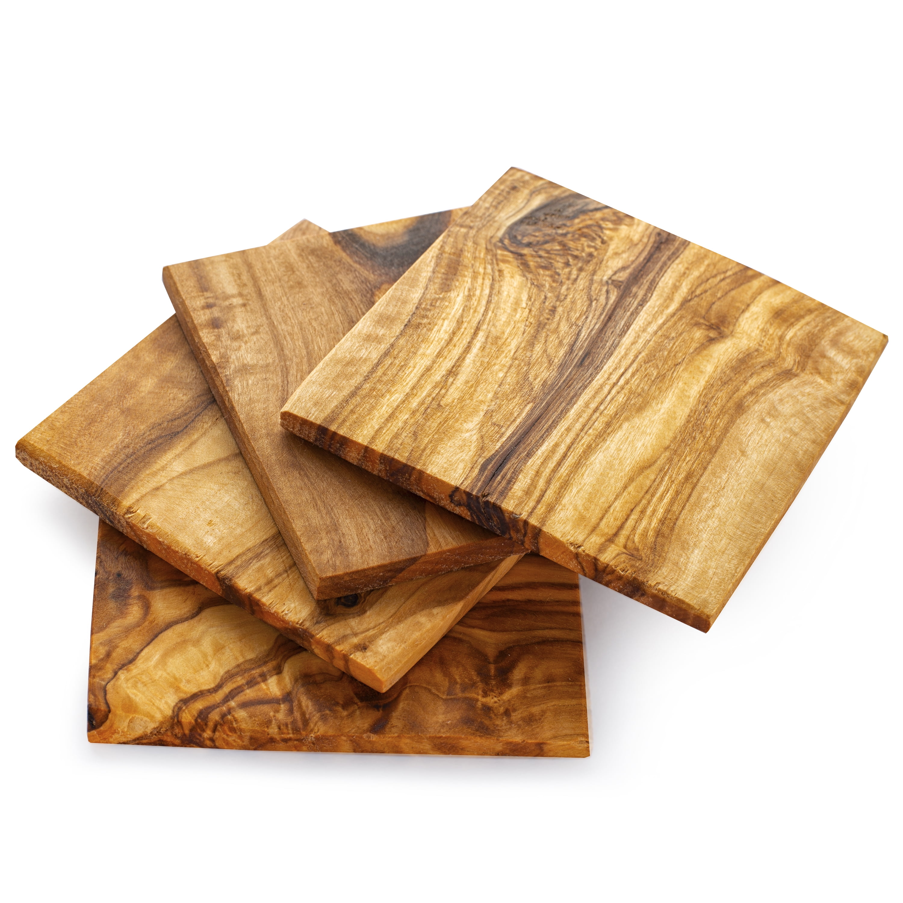 Olive Wood Coasters Set of 4, Perfect Handmade Wooden Coasters for ...