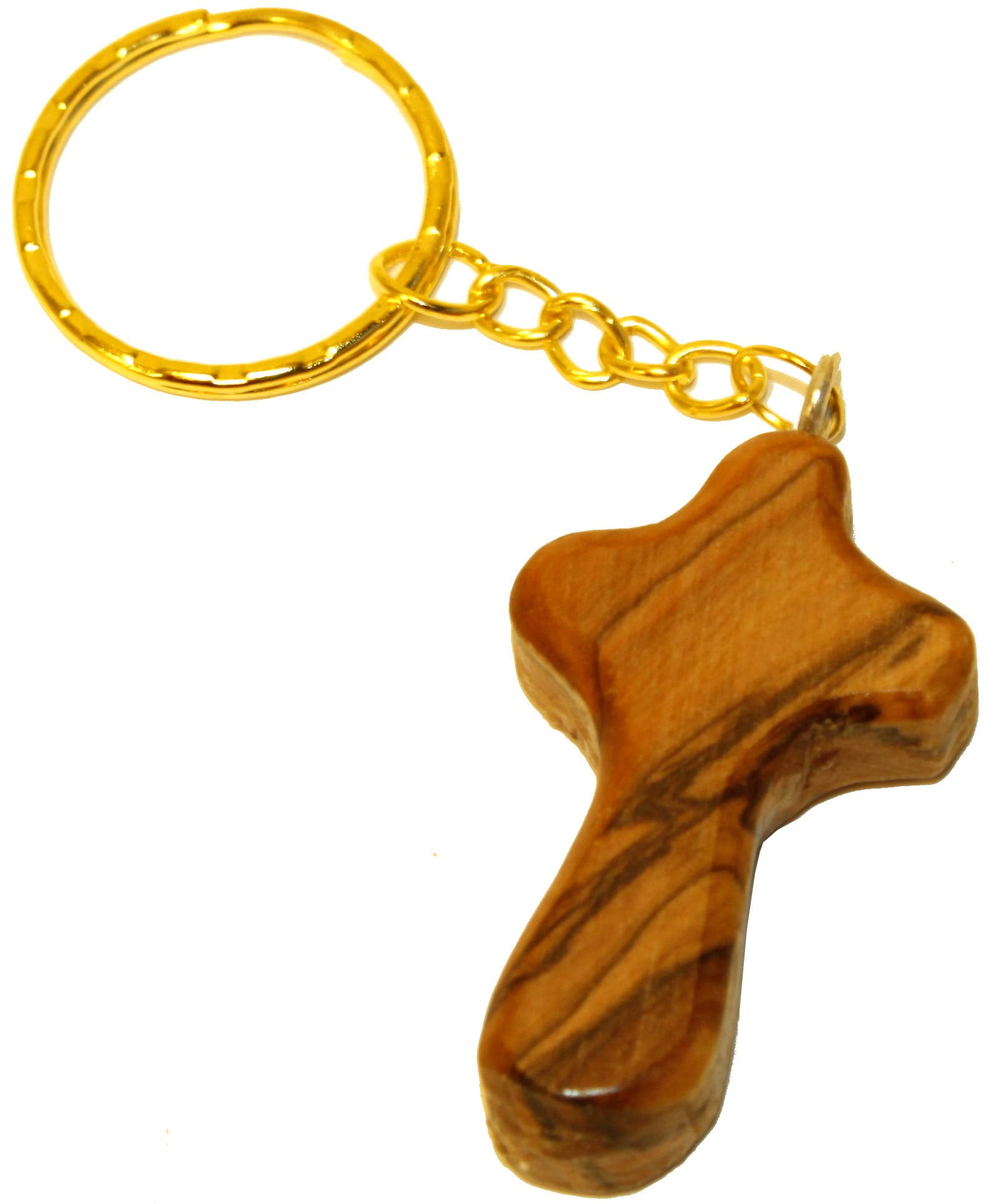 Olive Wood Comfort Holding Cross Key Chain - Cross is about 2.8 inches ...