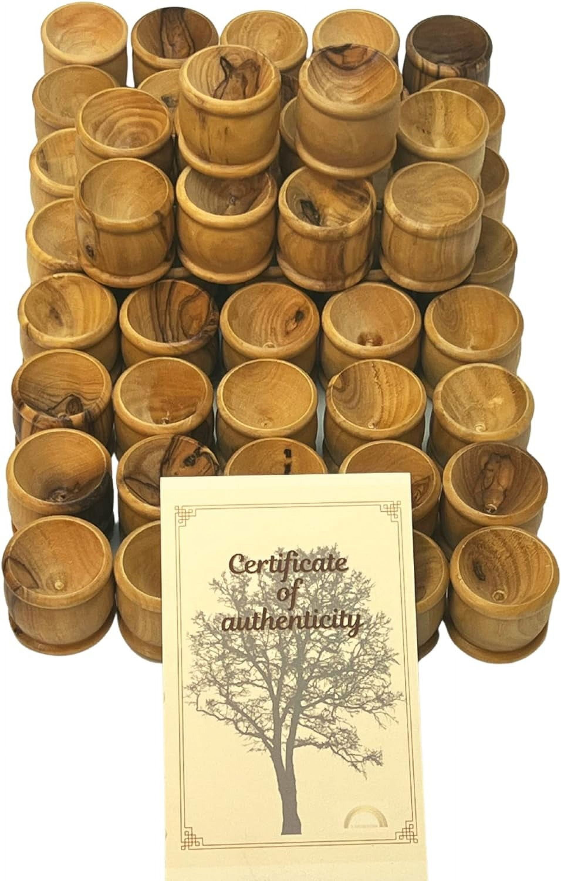 Olive Wood Communion Cups (50-Pack) - 1.1" Hand-Carved Cups from ...