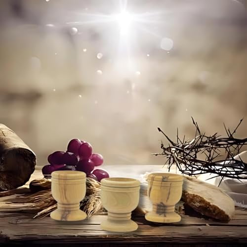 Olive Wood Communion Cups (50-Pack) - 1.6" Hand-Carved Coffee Cups from ...