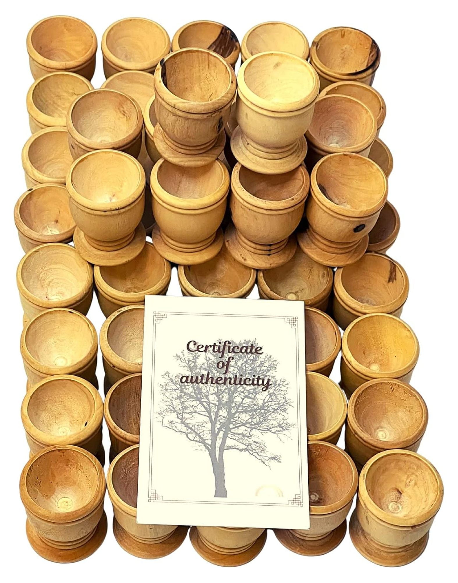Olive Wood Communion Cups (50-Pack) - 1.6" Hand-Carved Coffee Cups from ...