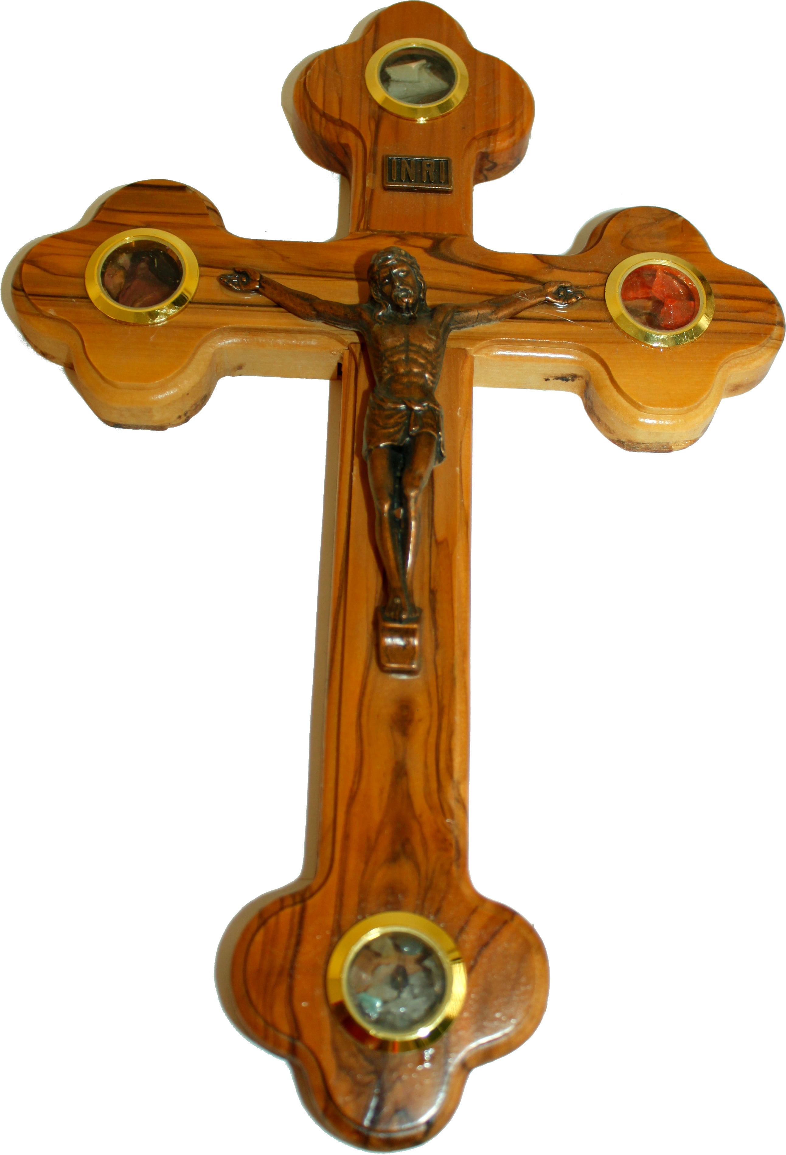 Olive Wood Cross - Byzantine or Orthodox style with Holy Land Samples ...