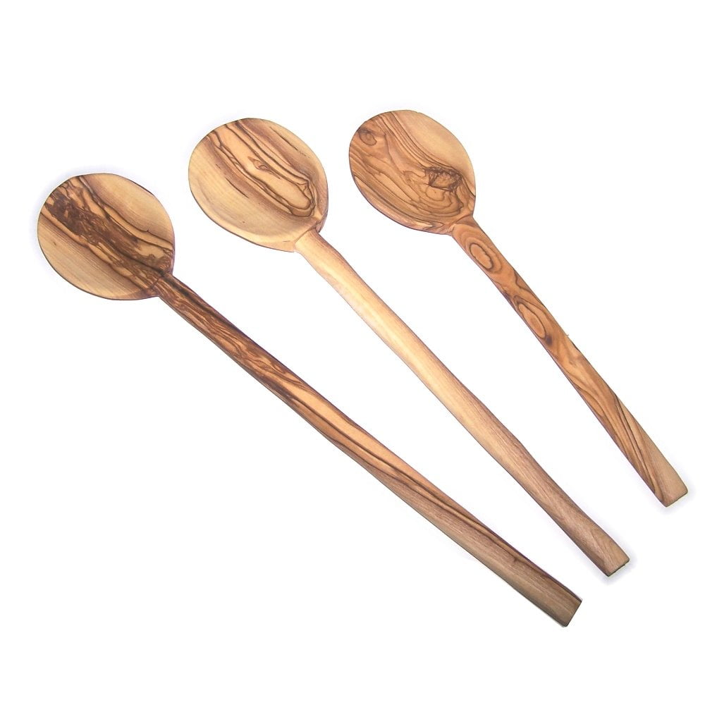 Olive Wood Handcrafted Cook's Cooking Spoons SET - set of three sizes ...