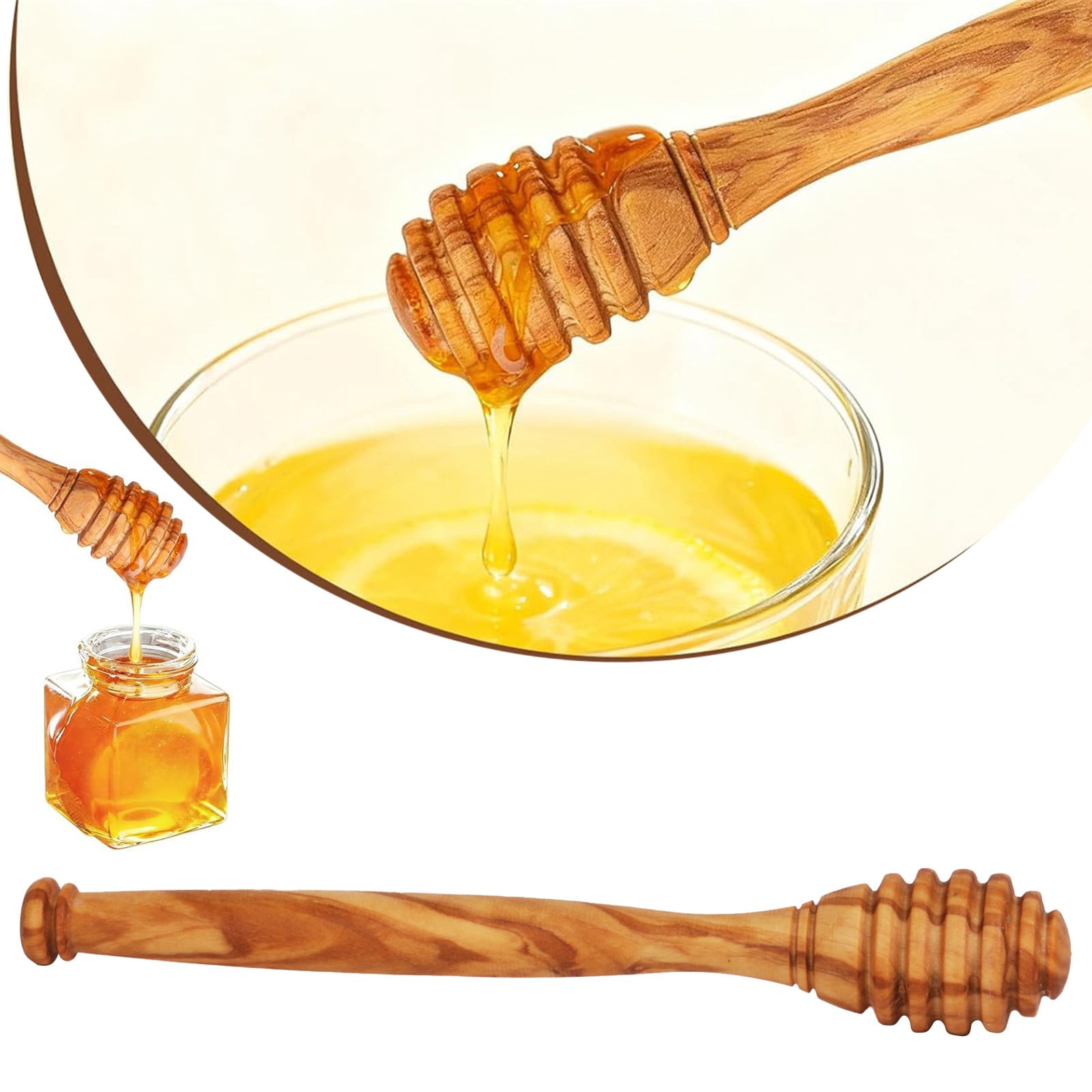 Olive Wood Honey Stick, Wooden Honey Dipper Stirring Rod for Honey, Jam ...