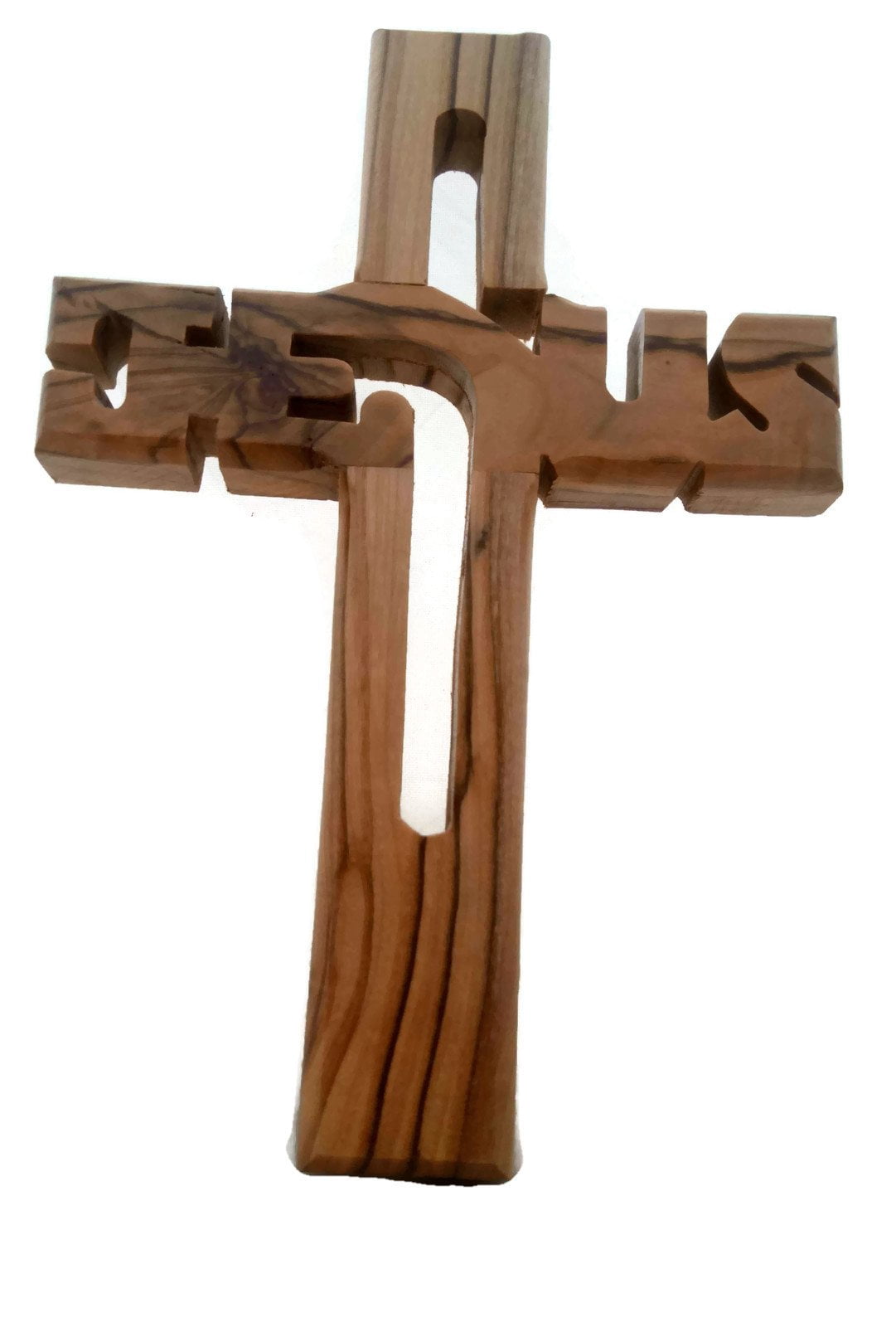 Olive Wood Jesus Name Cross - Walmart.com