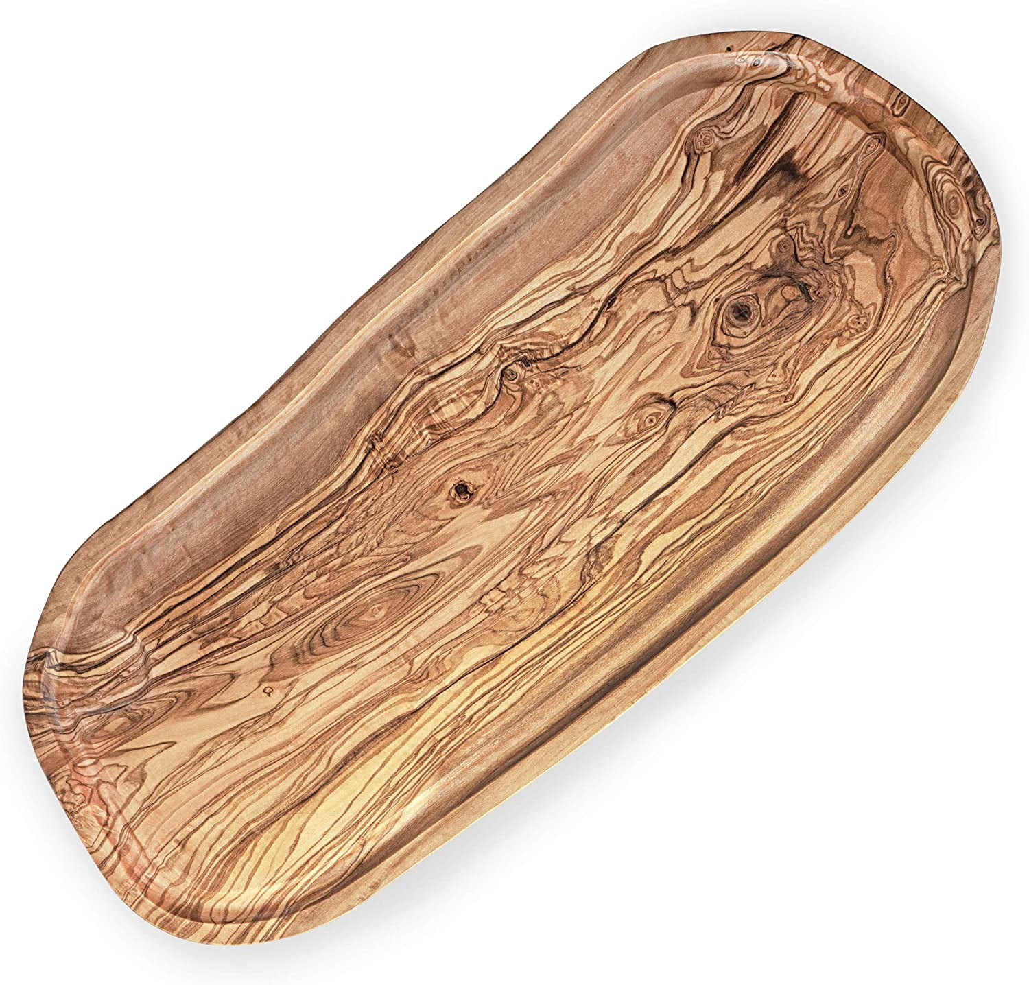 Olive Wood Meat Board, Wooden Board with Juice Groove, Steak Board for ...
